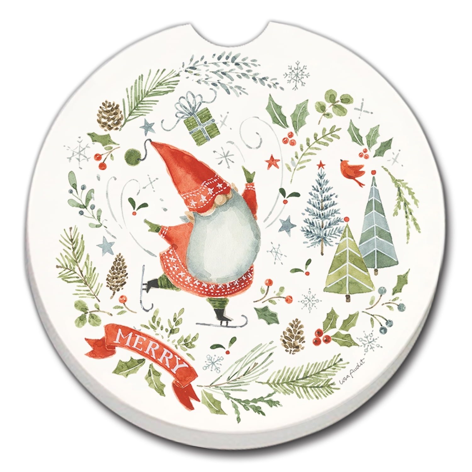 Thirstystone "Holiday Gnome" Single Absorbent Stone Car Coaster ...