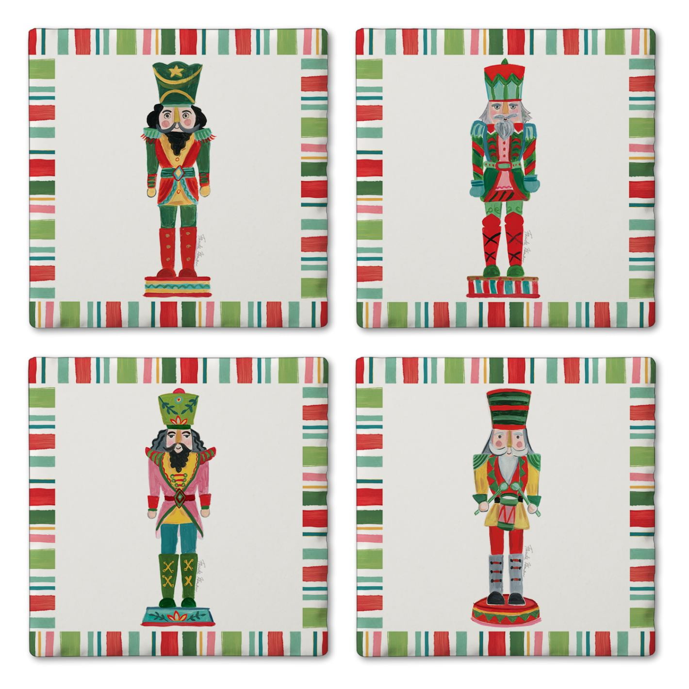 Thirstystone "Holiday Nutcracker" 4-Pack Assorted Tumbled Tile Coasters ...