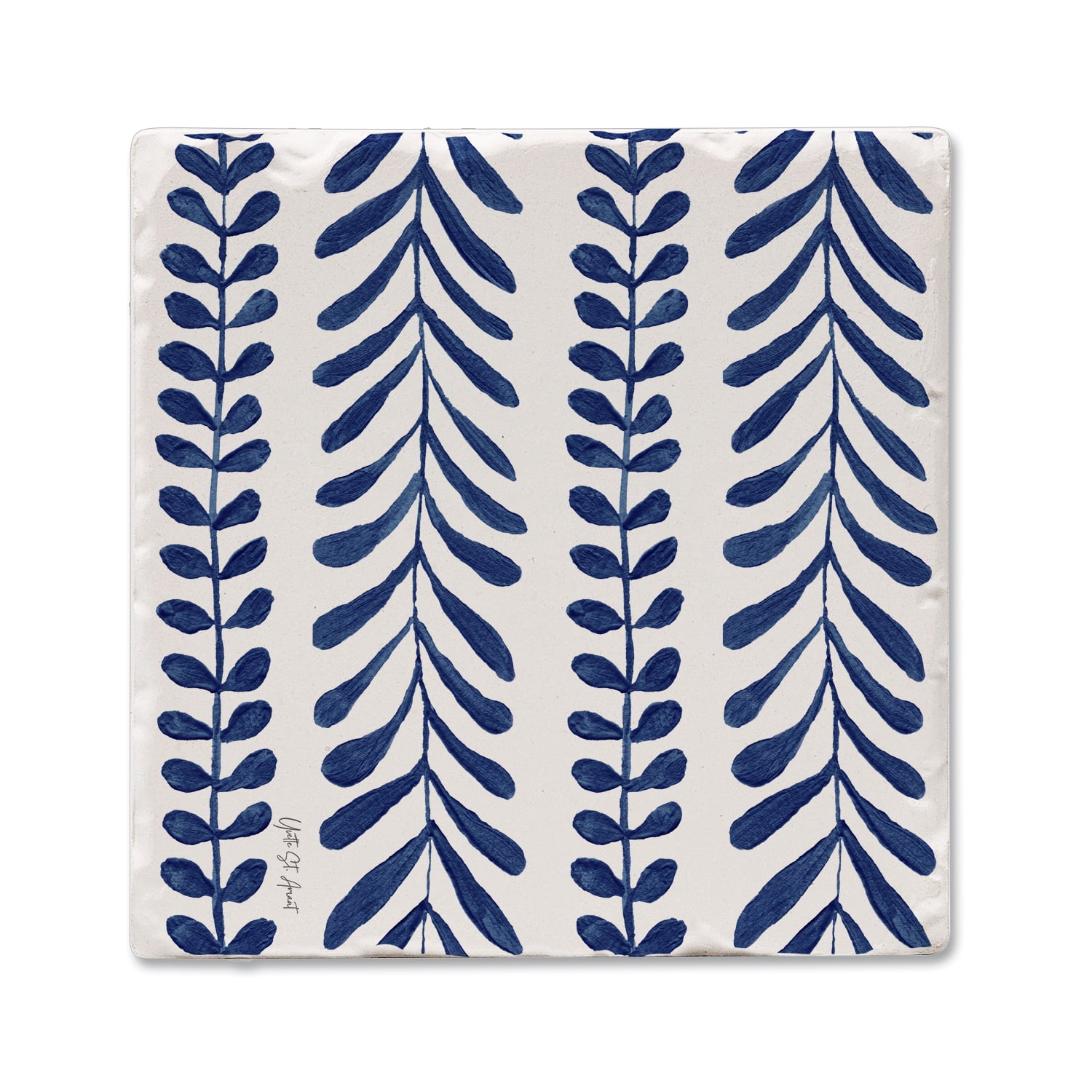 Thirstystone "Indigo Seaweed" Single Tumbled Tile Stone Coaster 4" by 4" - Walmart.com