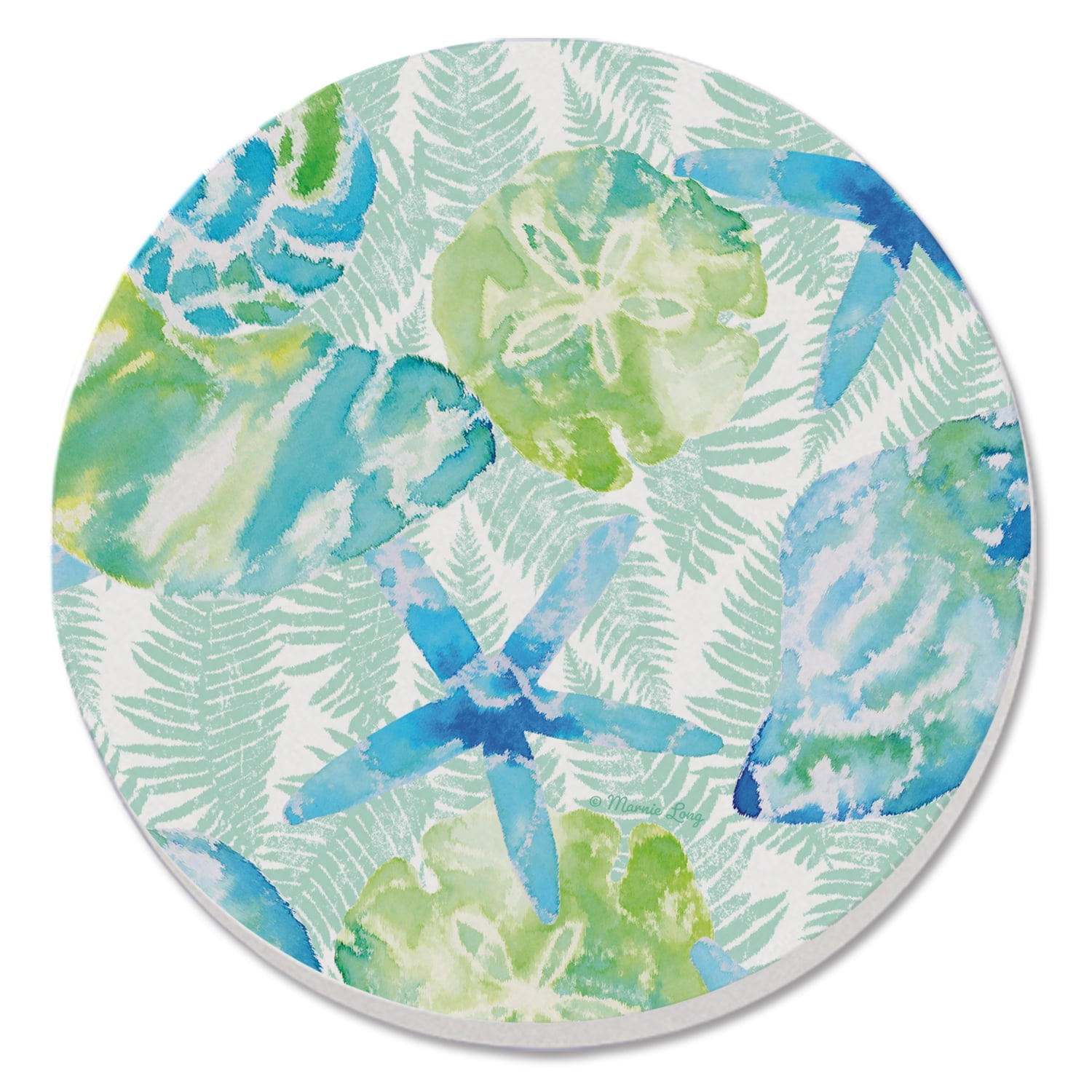 Thirstystone "Isla Mona Ocean" 4-Pack Round Absorbent Stone Coasters ...