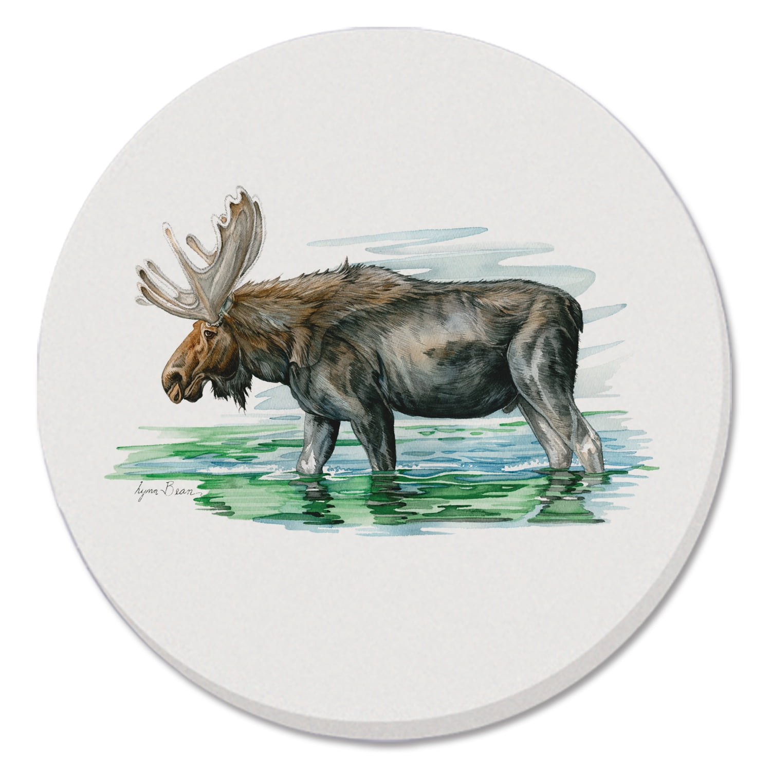 Thirstystone "Lake Moose" 4-Pack Round Stone Coasters - Walmart.com