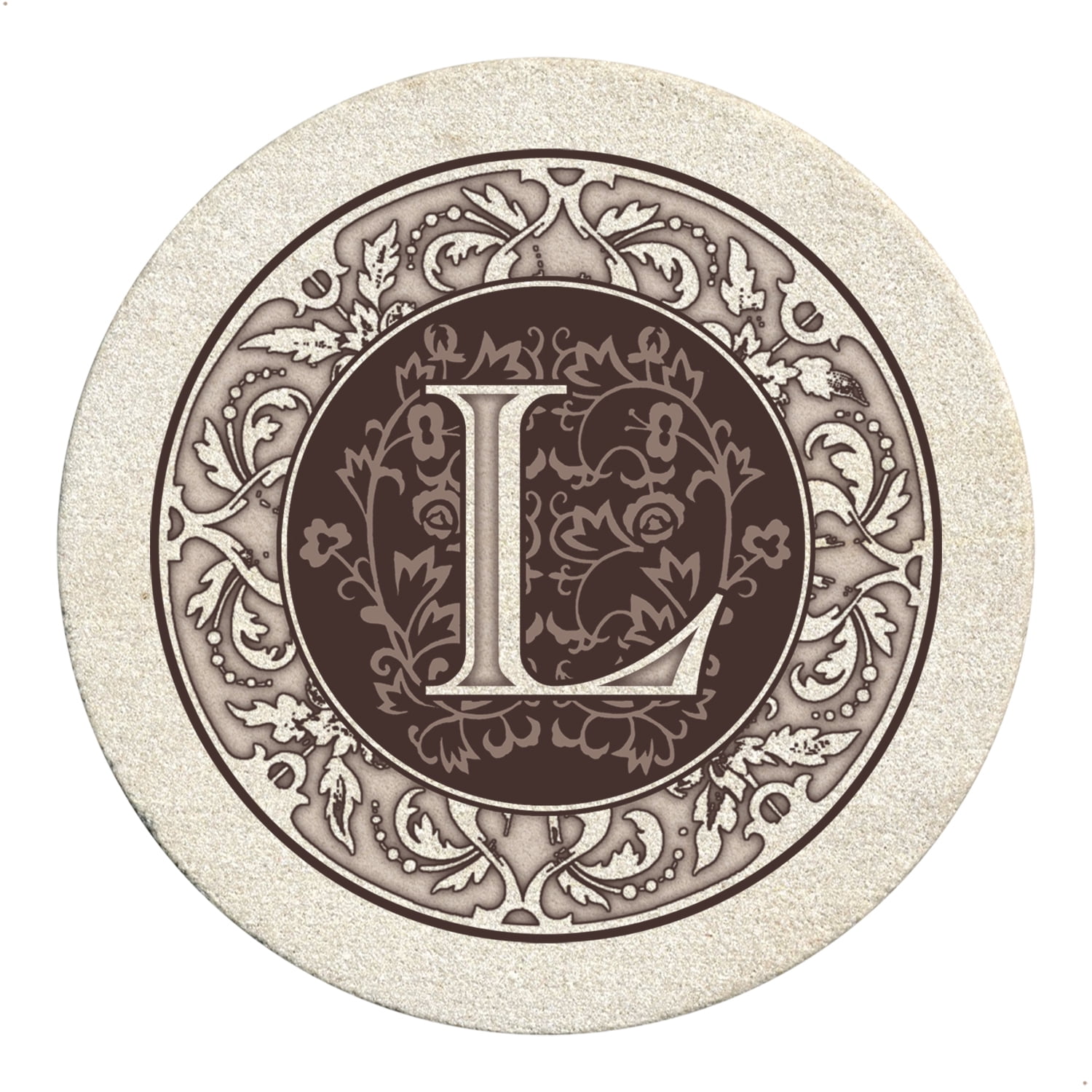Thirstystone Monogram Letter "L" Absorbent Sandstone Coaster 4-Pack ...