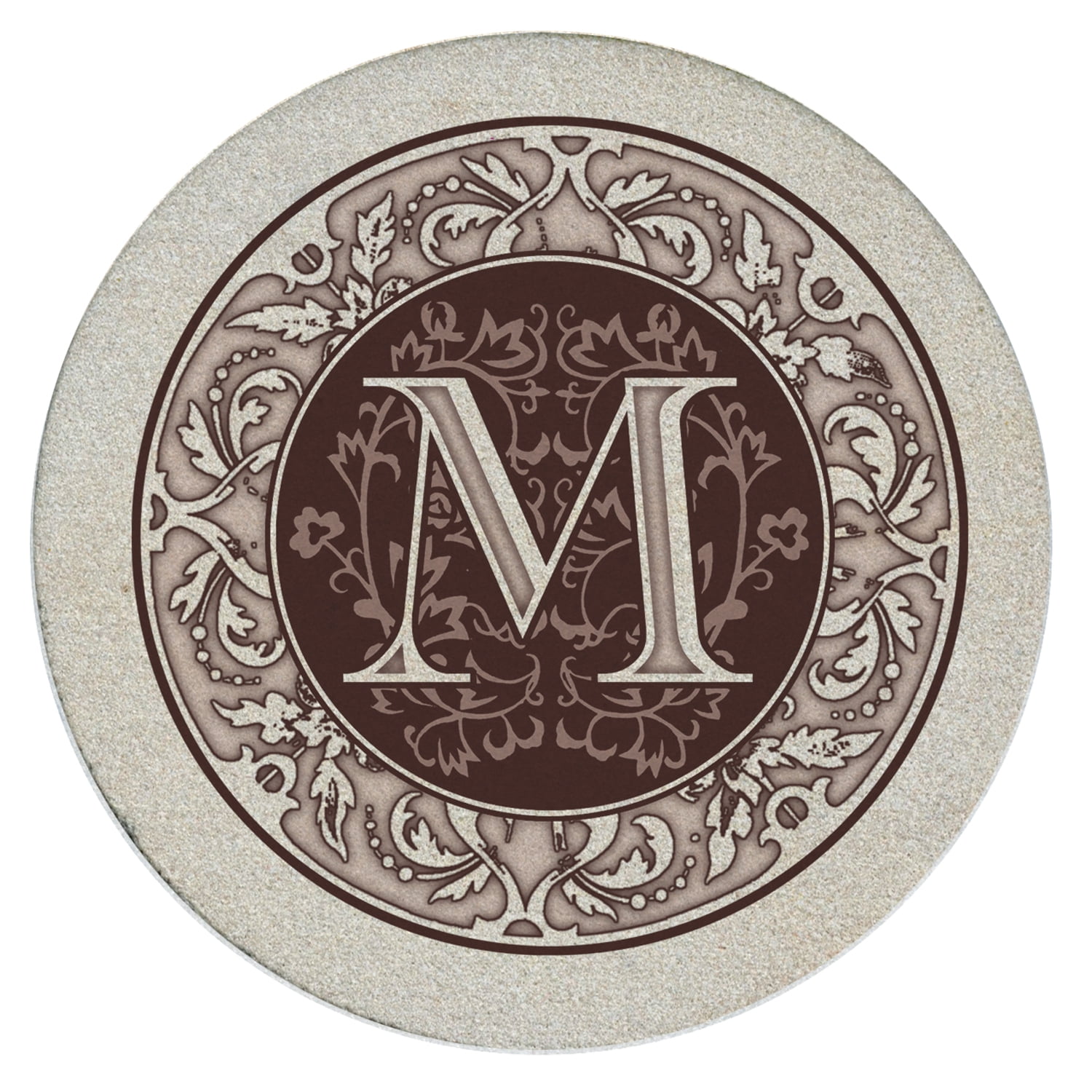 Thirstystone 4-Pack Monogram Letter M Sandstone Coasters - Walmart.com