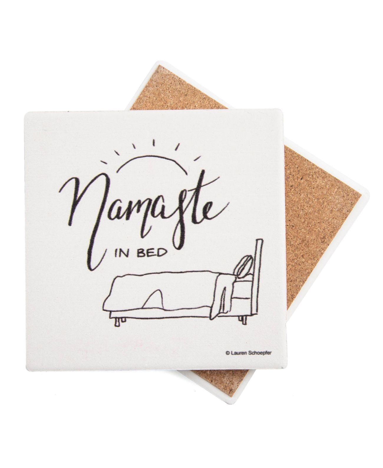 Thirstystone Namaste in Bed Coaster, Set of 4, Tabletops Surfaces Safe ...
