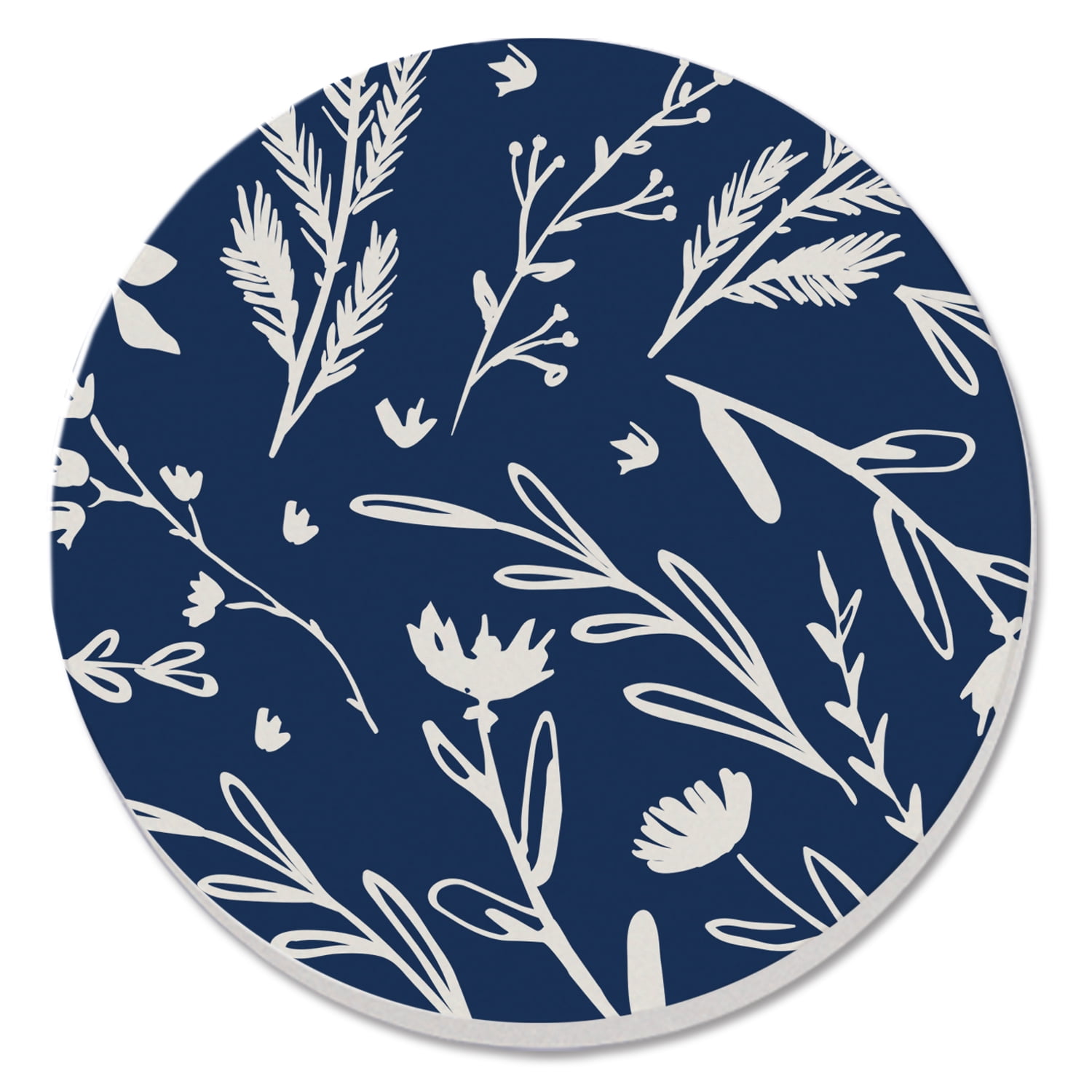 Thirstystone "Navy Floral" Single Absorbent Stone Coaster - Walmart.com