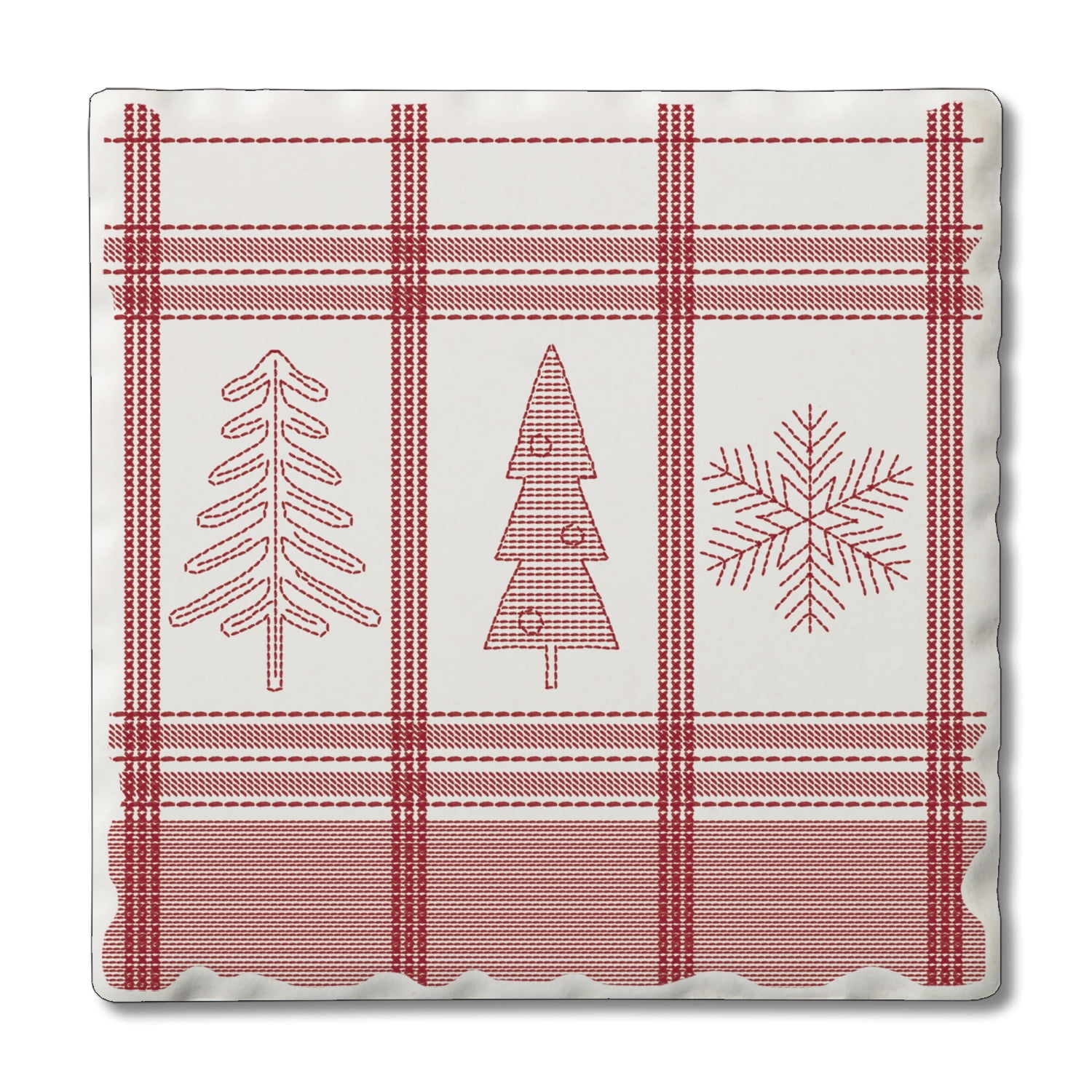 Thirstystone "Red Winter Plaid" Single Tumbled Tile Coaster - Walmart.com
