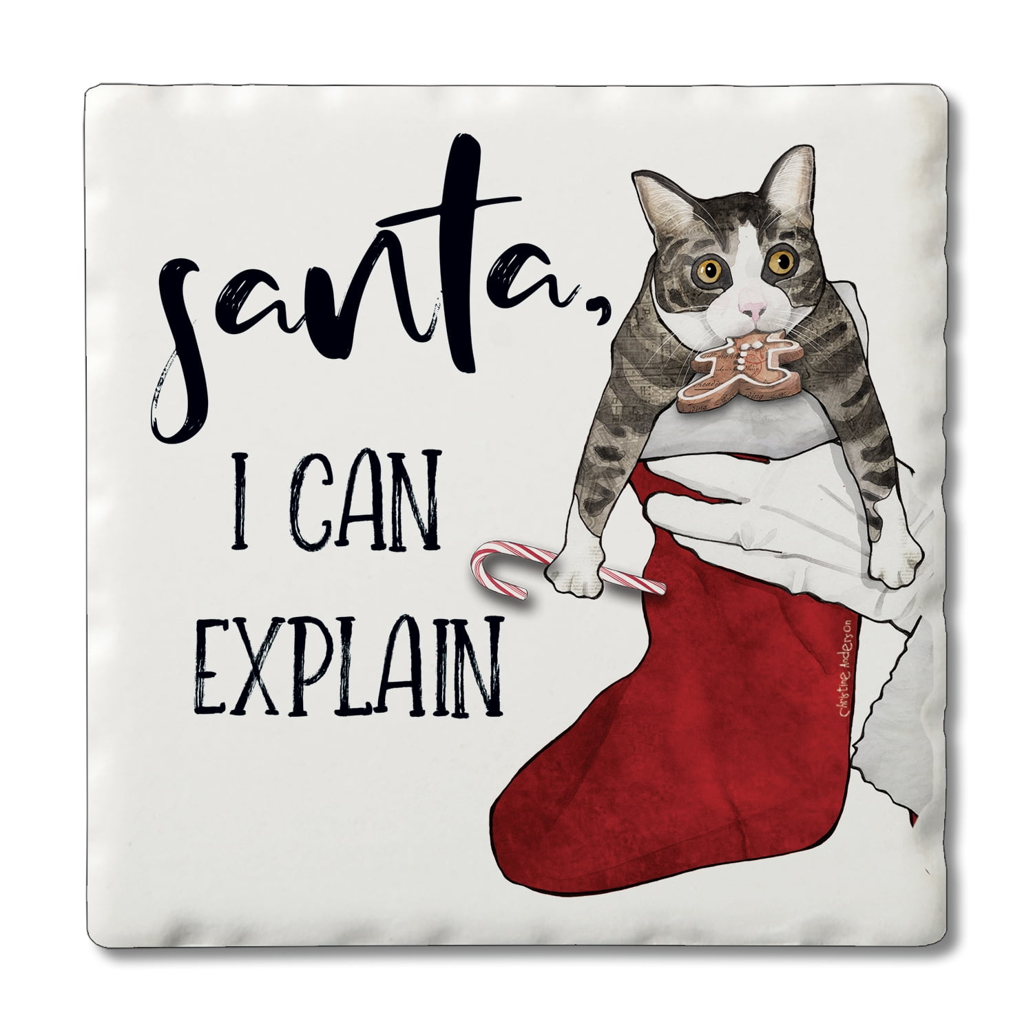 Thirstystone "Santa I Can Explain" Single Tumbled Tile Coaster ...