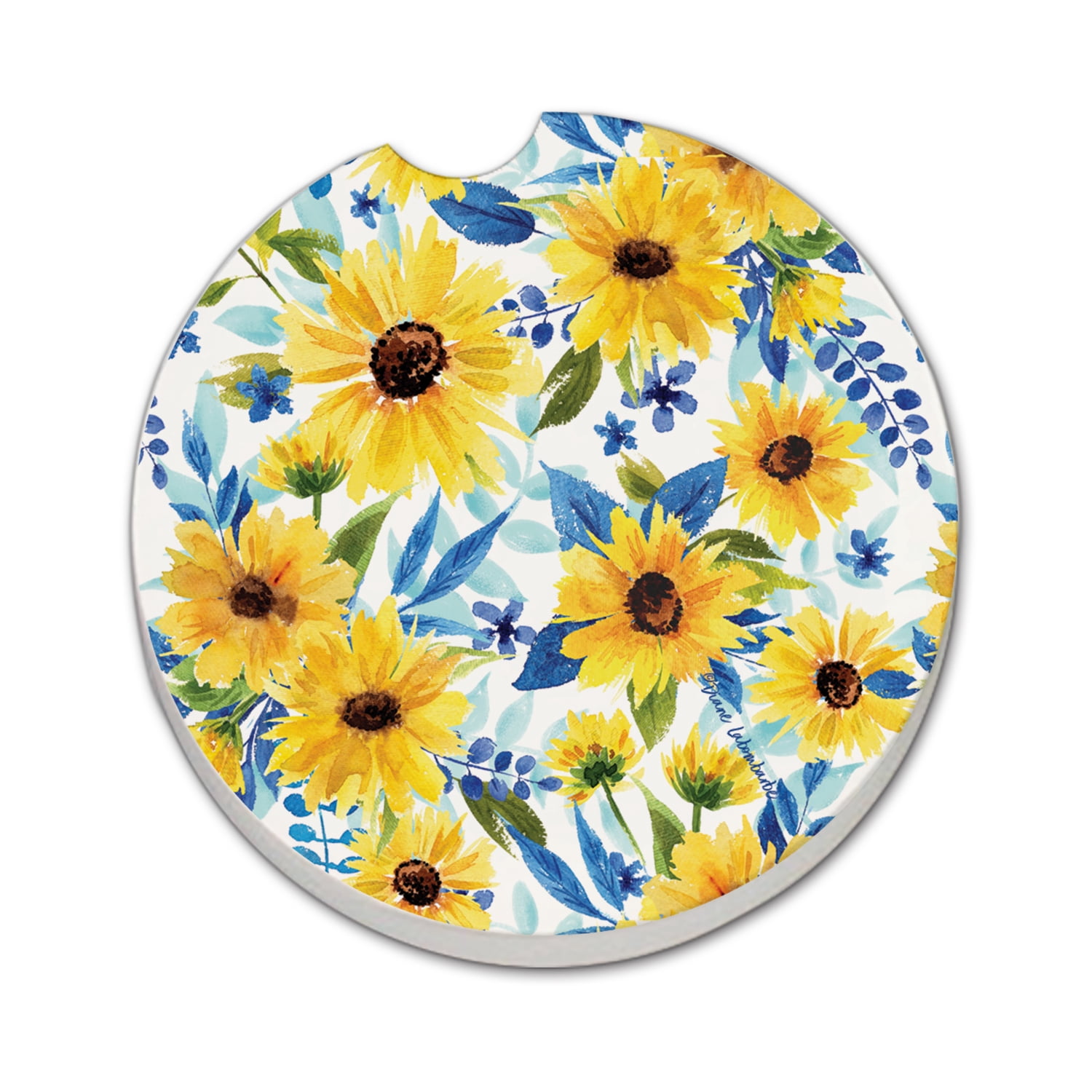 Thirstystone "Sapphire Gold Sunflowers" Single Absorbent Stone Car ...