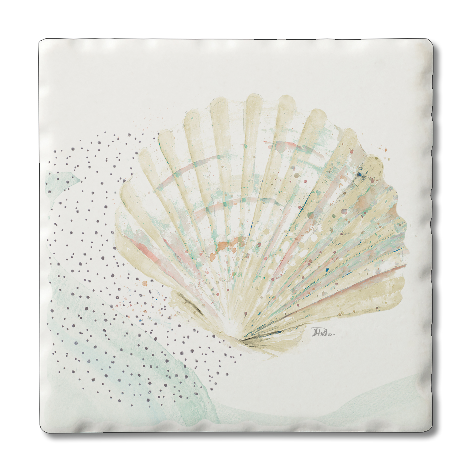 Thirstystone "Scallop" Single Absorbent Tumbled Tile Coaster - Walmart.com