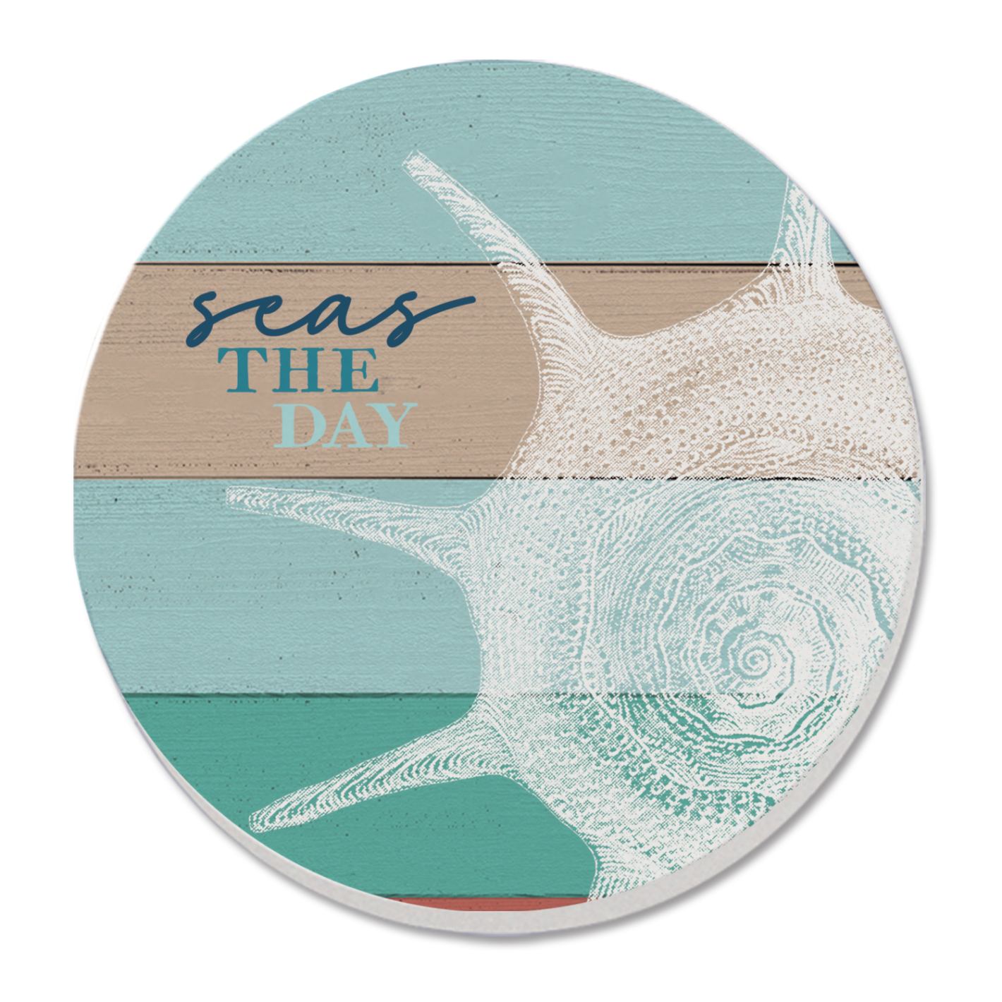 Thirstystone "Seas The Day" Single Round Stone Coaster - Walmart.com
