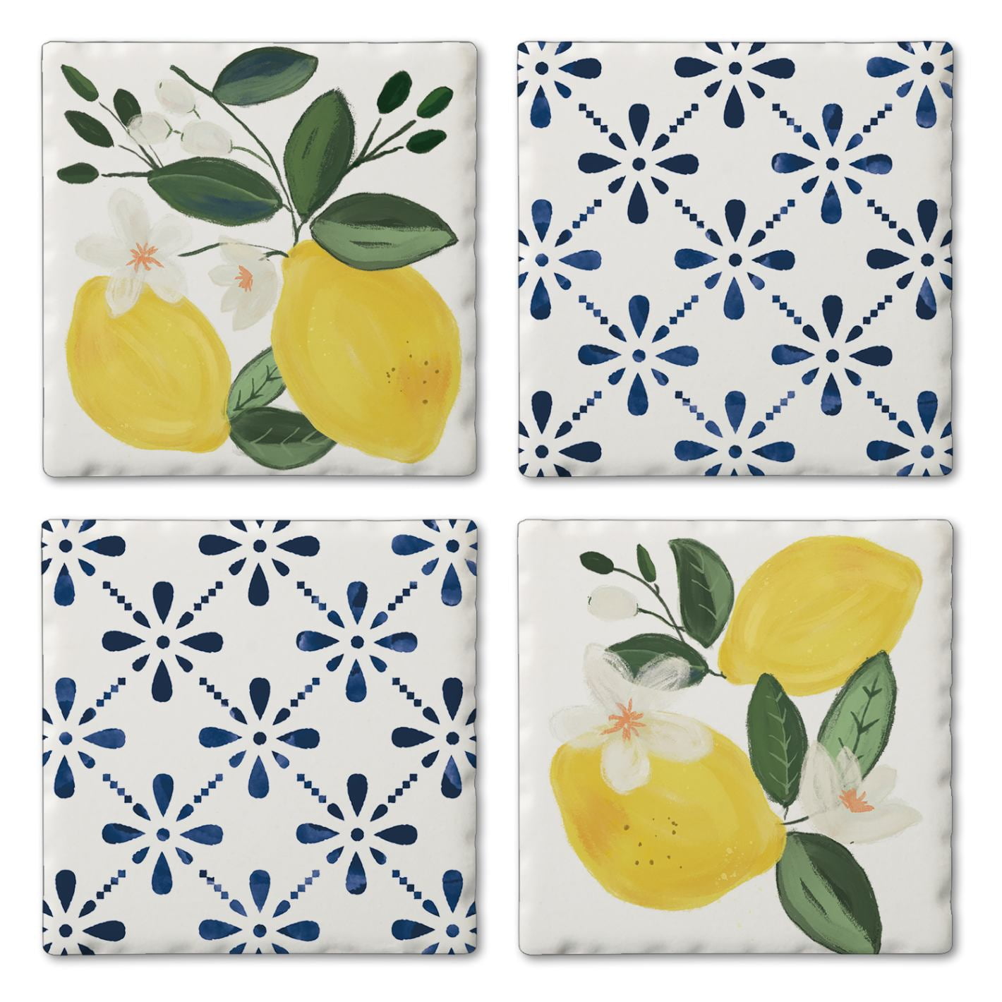Thirstystone "Sorrento Limone" 4-Pack Assorted Tumbled Tile Coasters ...