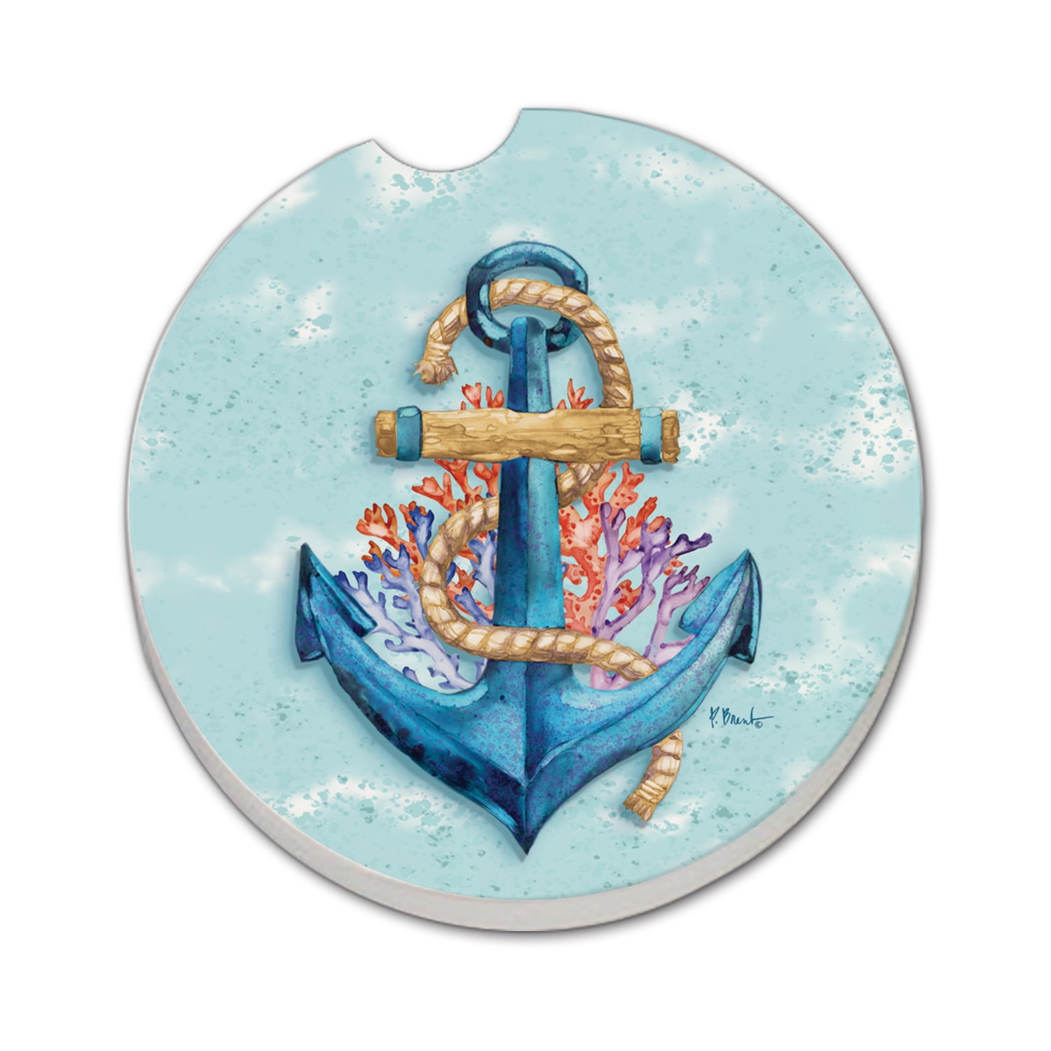 Thirstystone "Submerged Anchor" Single Coaster for Vehicle Cup Holder ...