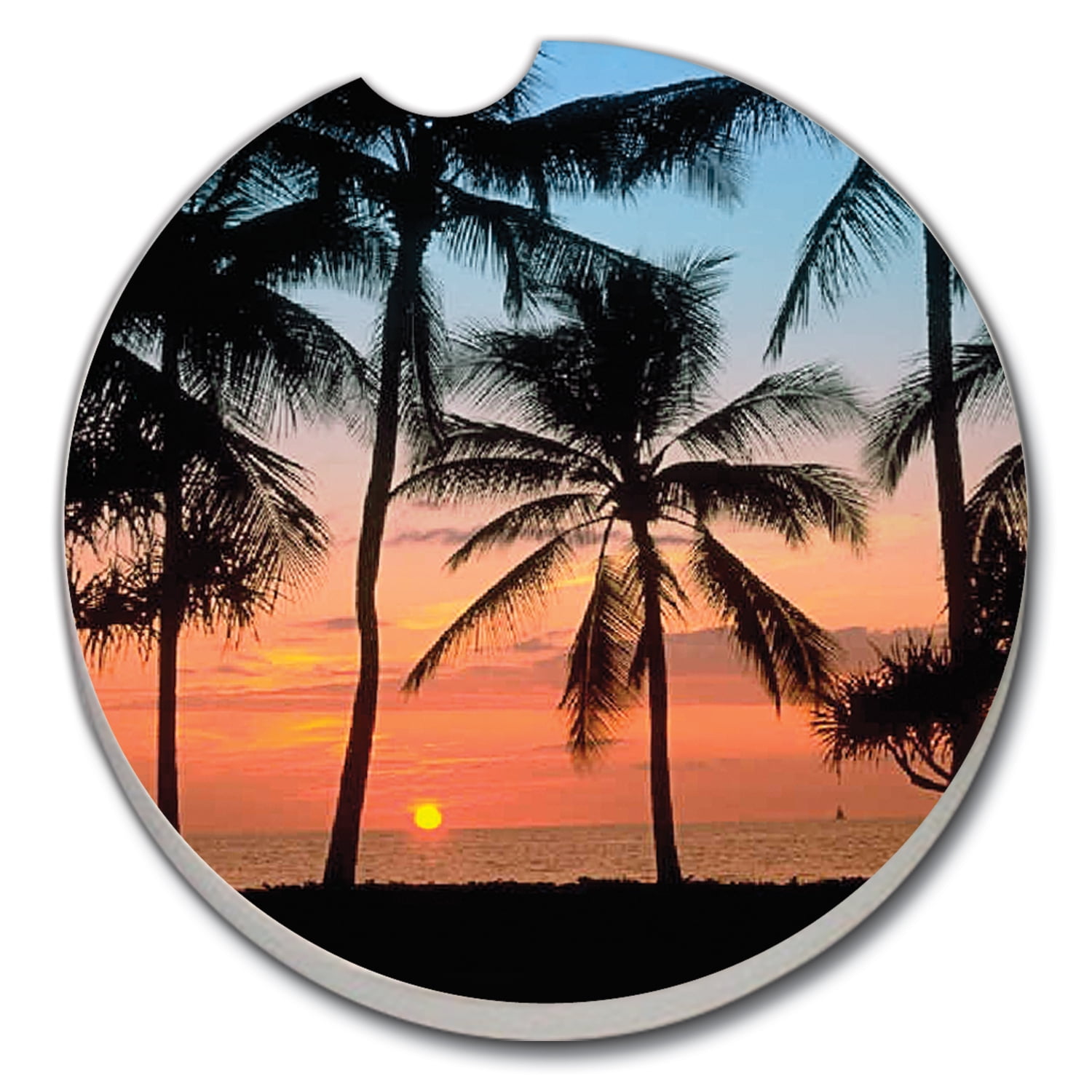 Thirstystone "Sunset Palms" Single Absorbent Stone Car Coaster ...