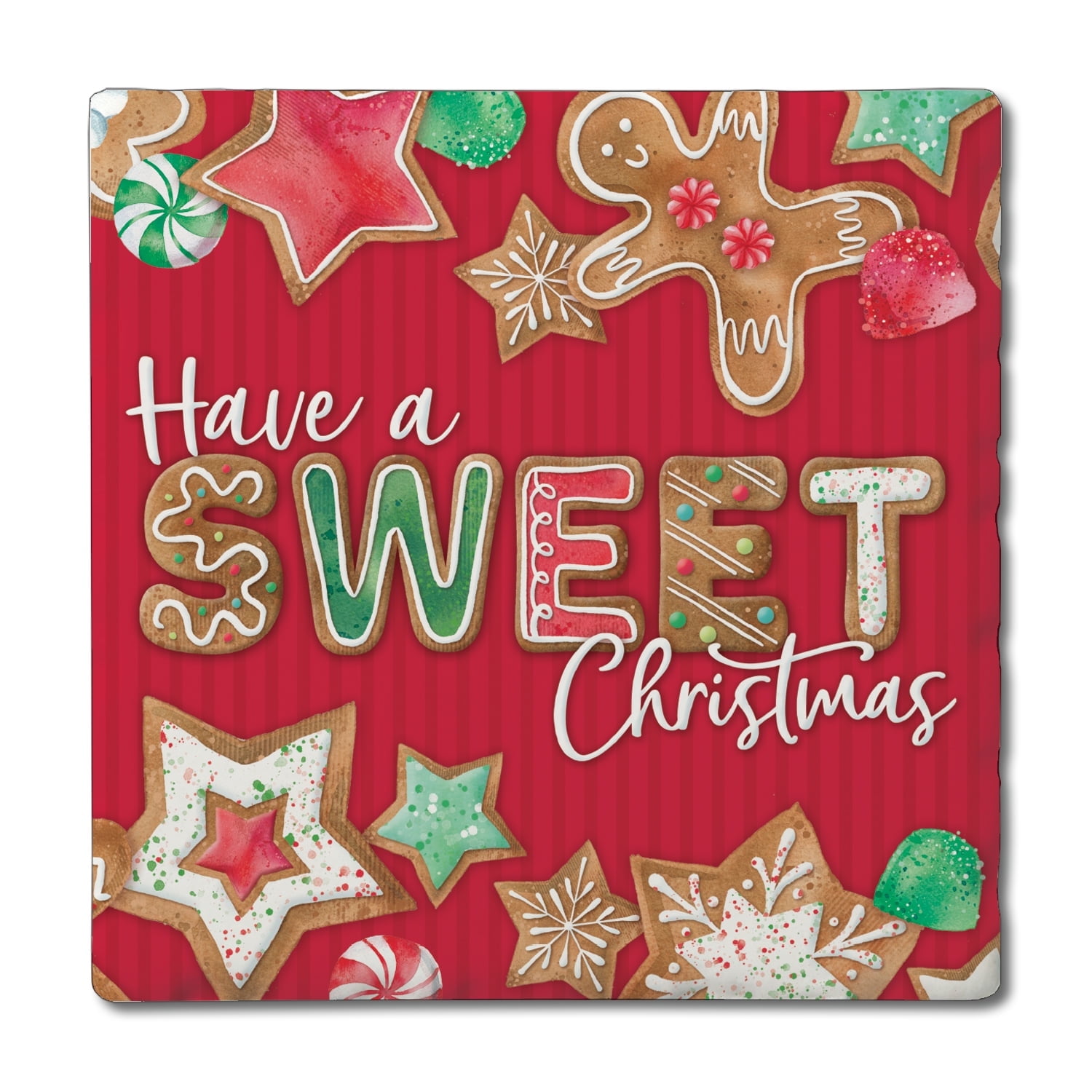 Thirstystone "Sweet Christmas" Single Tumbled Tile Stone Coaster ...