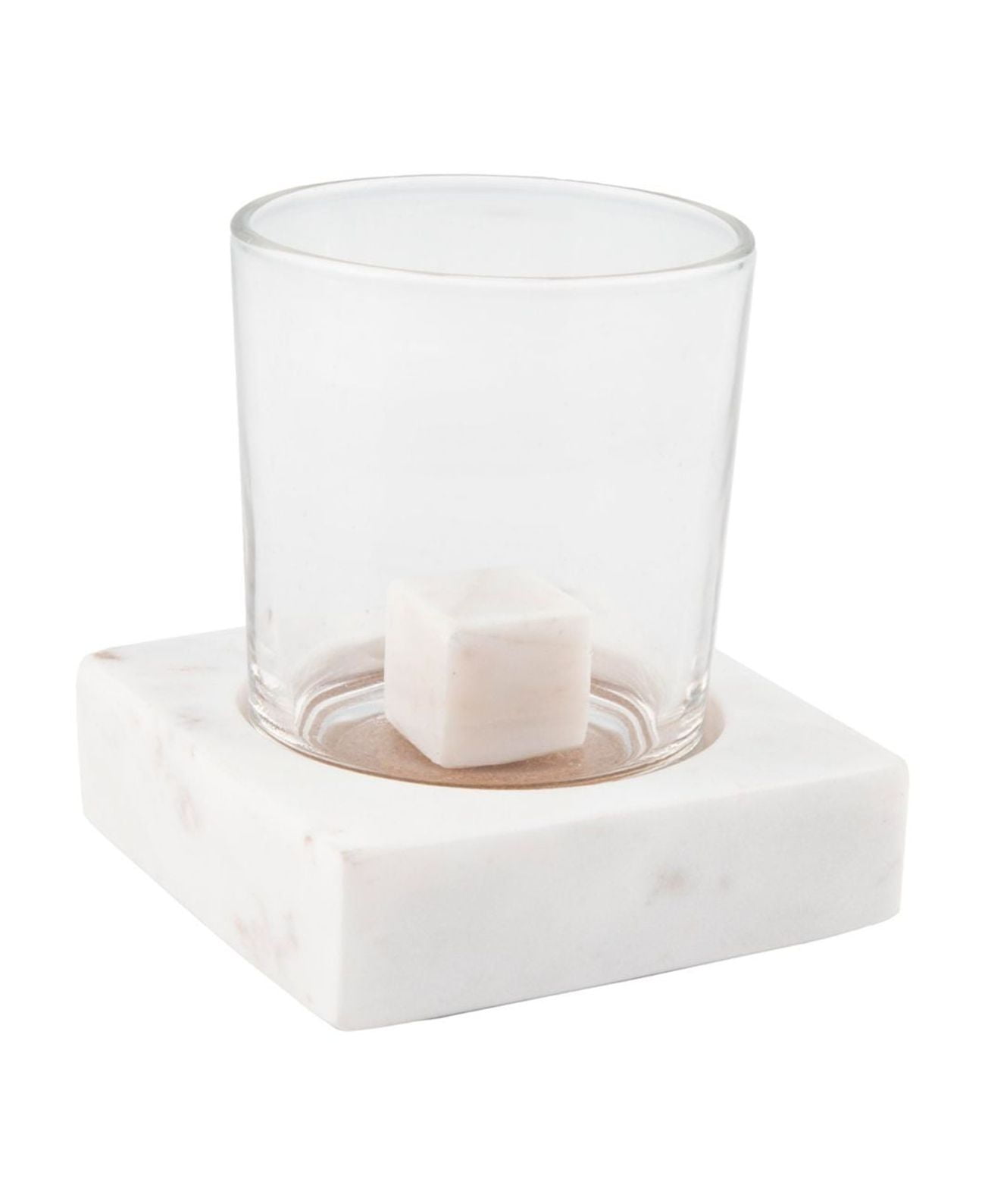 Thirstystone White Marble Beverage Chiller w/Glass and Whiskey Stone ...