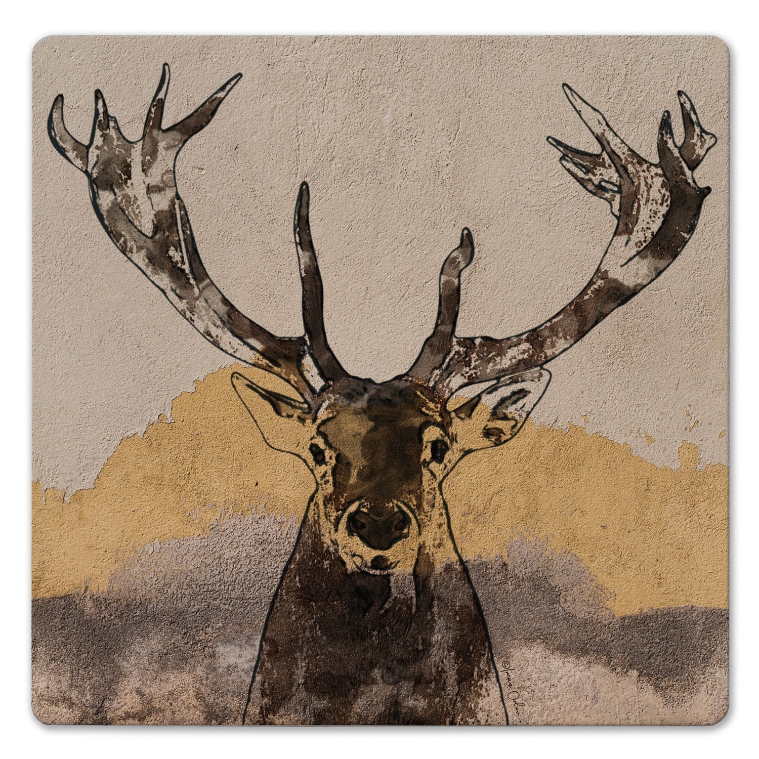 Thirstystone "Whitetail Deer" Decorative Cork Backed Stone Trivet 8 ...