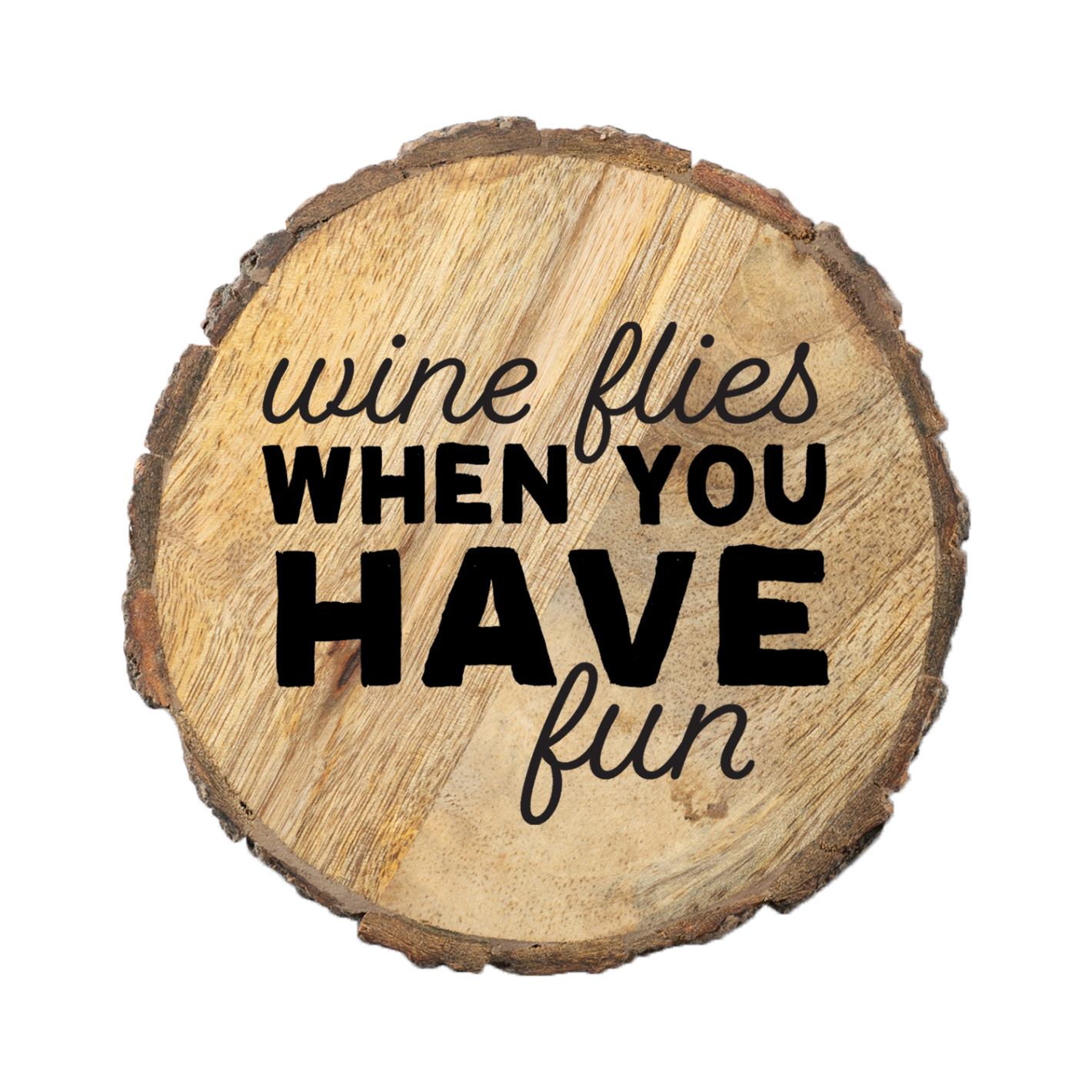 Thirstystone "Wine Flies" 4-Pack Mango Wood Bark Edge Coasters ...