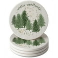 Thirstystone "Winter Woodlands" 4-Pack Round Absorbent Stone Coasters ...