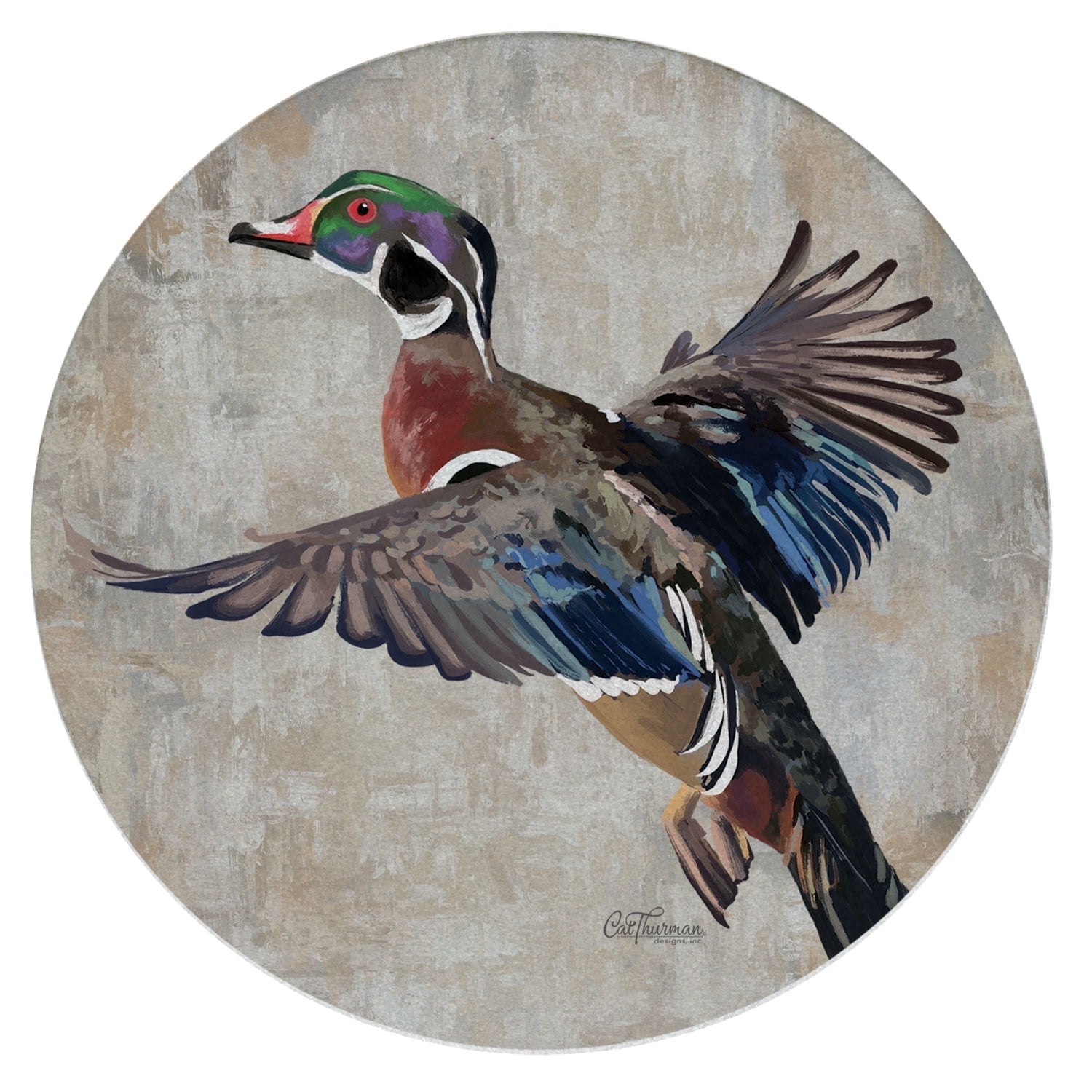 Thirstystone Wood Duck Round Natural Sandstone Coaster 4-Pack - Walmart.com