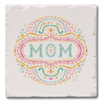 Thirstystone "Orange BOHO Floral" 4-Pack Tumbled Tile Coasters ...