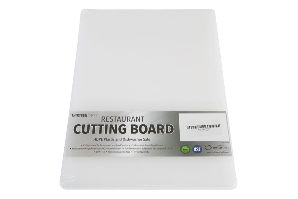 Thirteen Chefs Plastic Cutting Board - 18 x 12 x 0.5 Inch, Professional ...