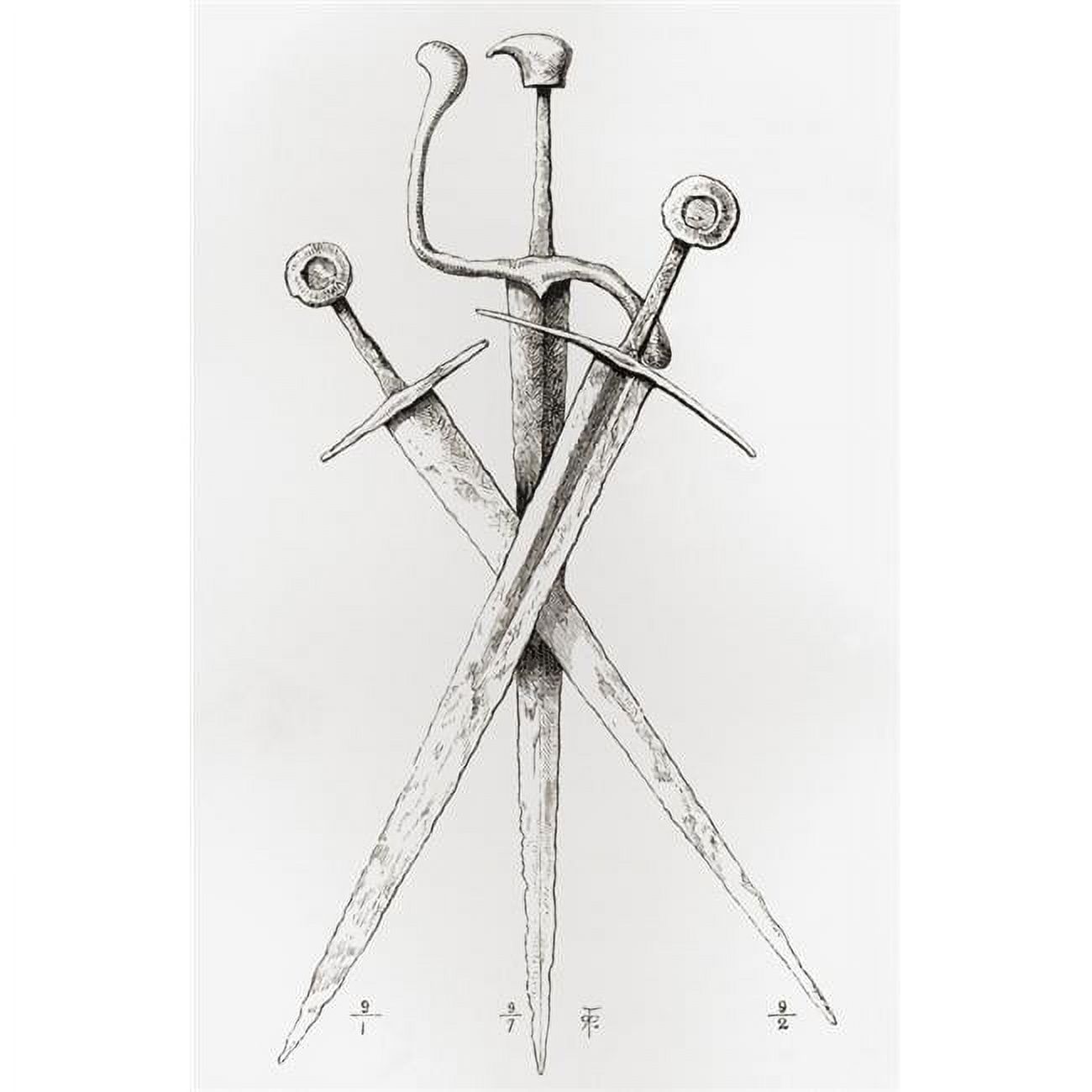 Thirteenth Or Fourteenth Century Swords. Left And Right Cross Swords ...