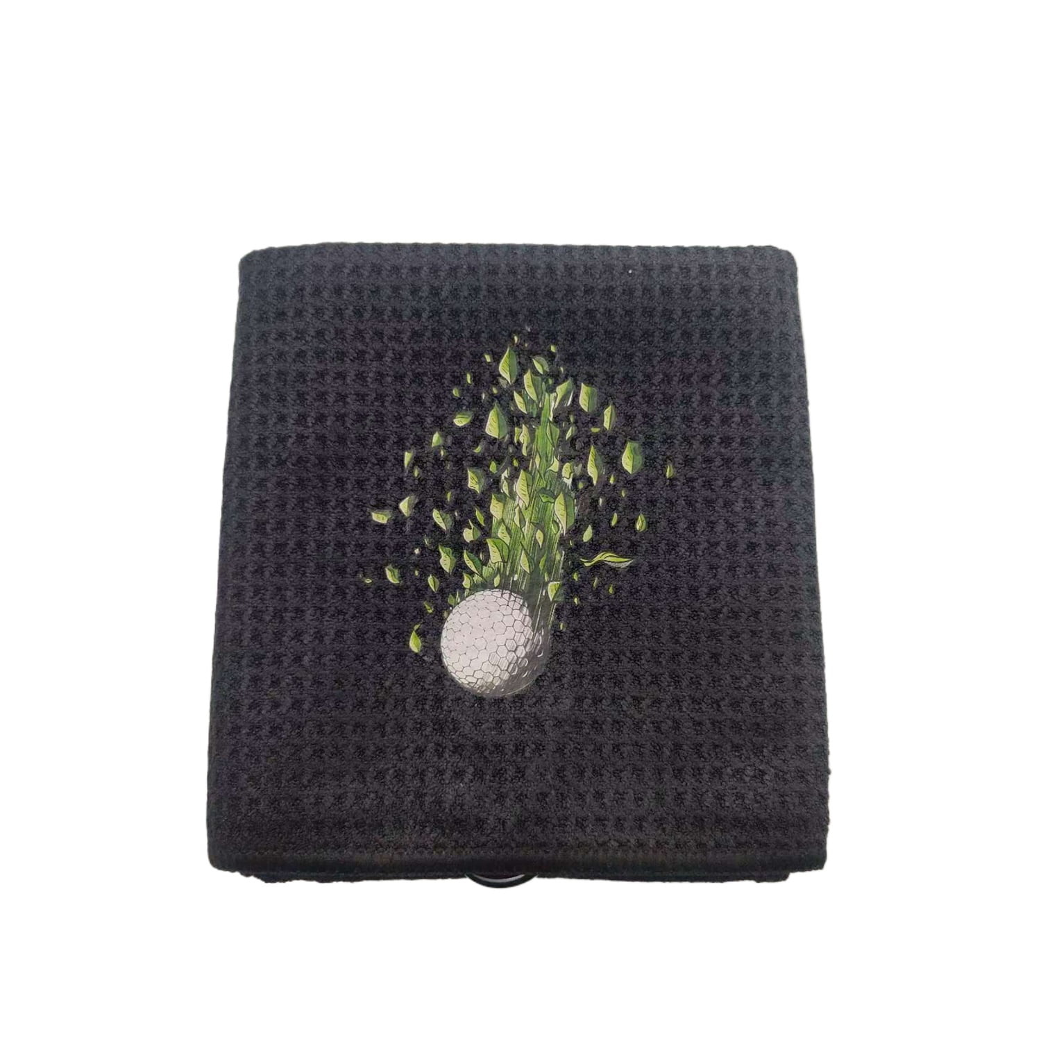 This 14*24 inch tri-fold golf towel features a waffle pattern, soft ...