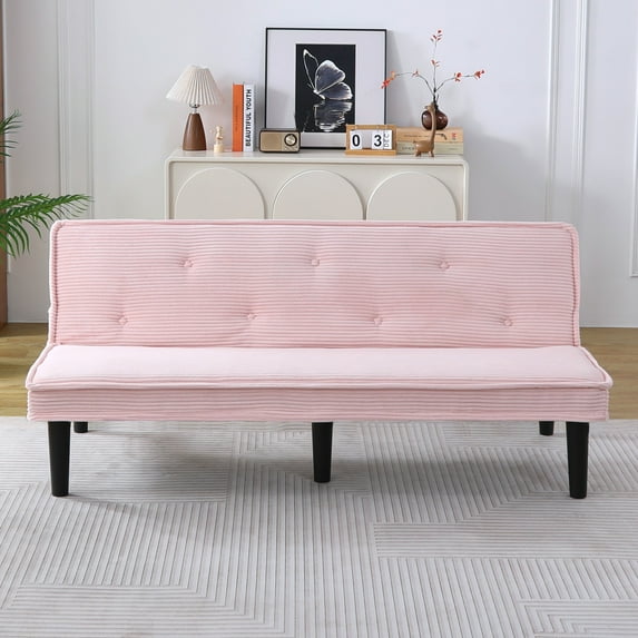 This 66-Inch Corduroy Sofa Bed Can Flexibly Adapt to Living Room ...