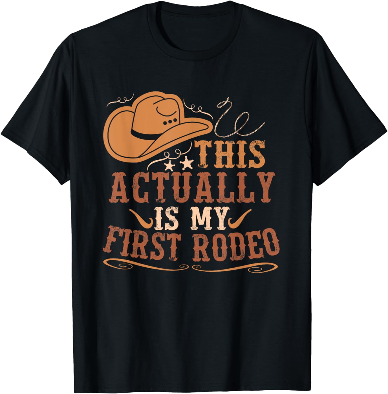 This Actually Is My First Rodeo Cowgirl Bronco Bucking T-Shirt ...