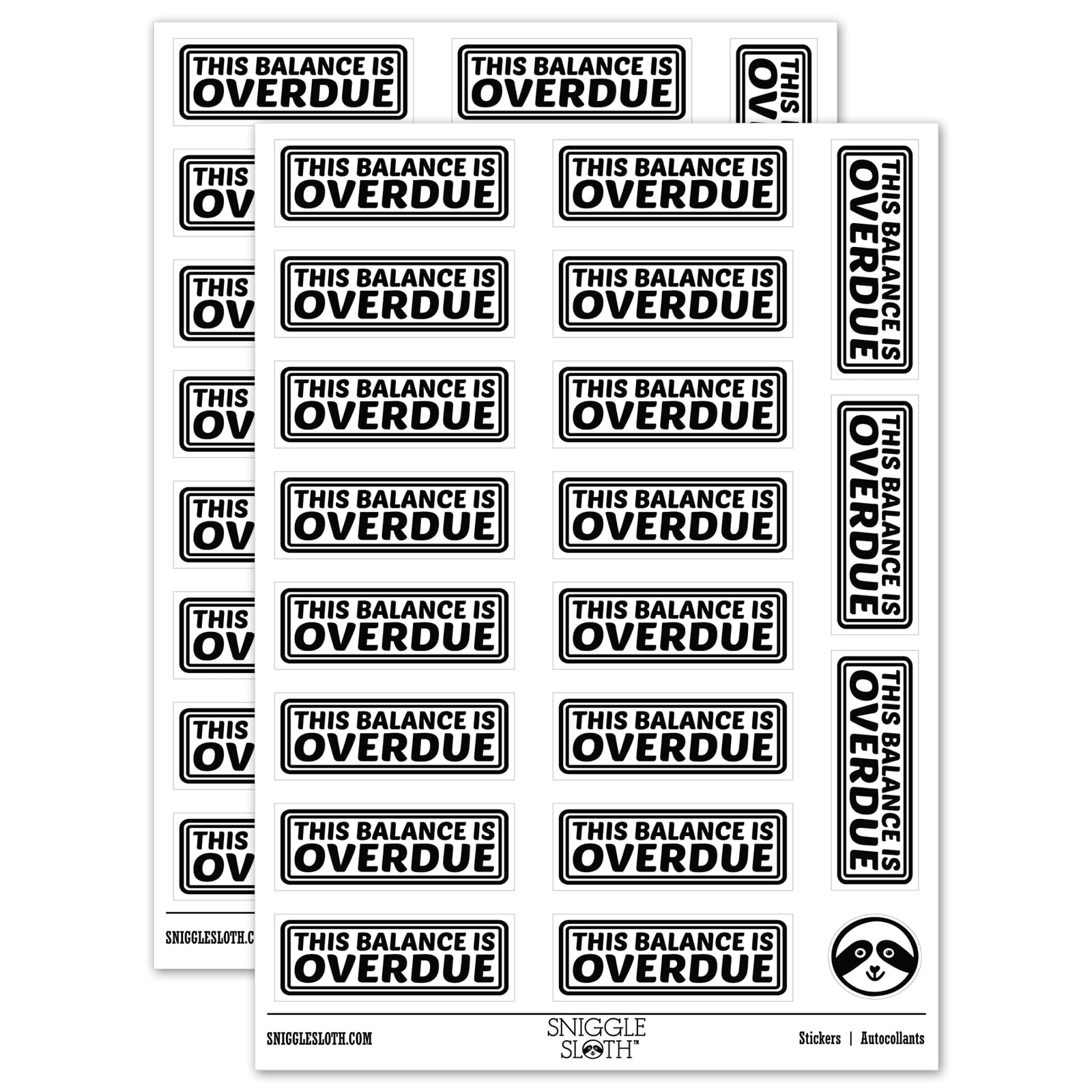 This Balance is Overdue Billing Payment Sticker Set - White - Matte ...