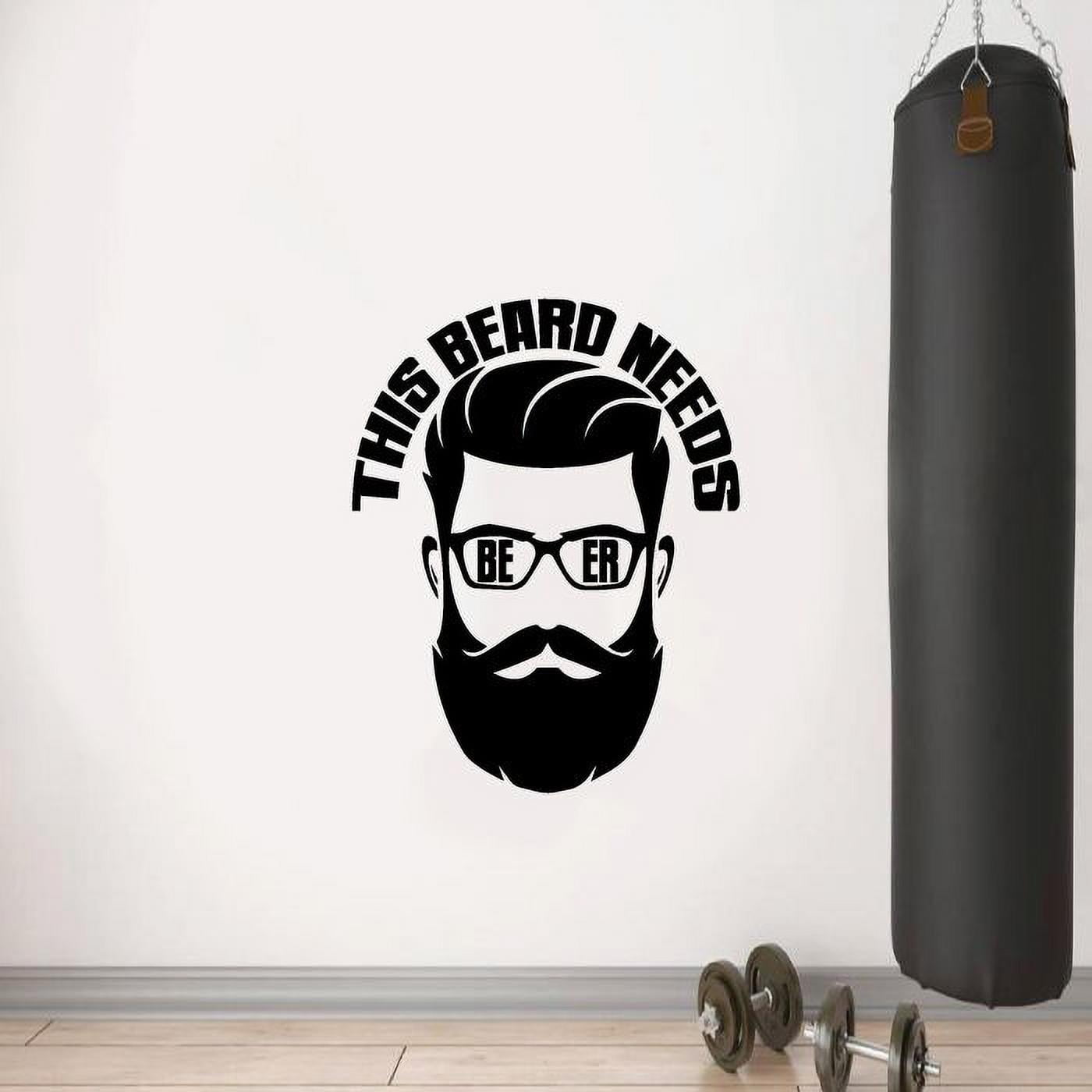 This Beard Needs Beer - Beer Mug Gentleman Silhouette Beer Quotes Vinyl ...