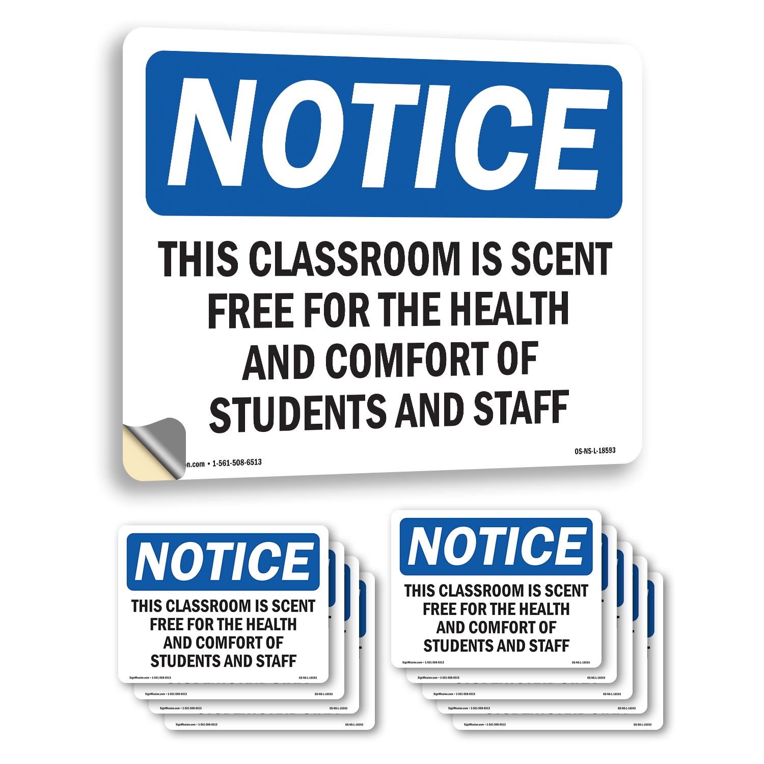 This Classroom Is Scent Free For The Health OSHA Notice Vinyl Decal ...