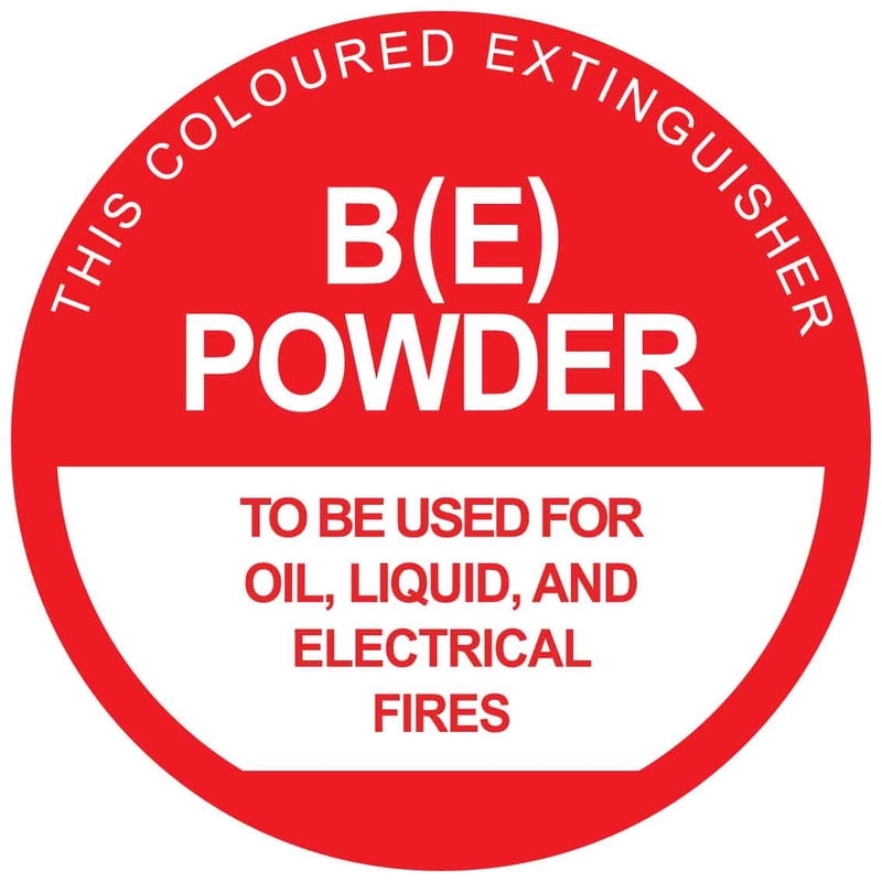This Coloured Extinguisher B E Powder Decal 12 Inch Rust Free Aluminum ...