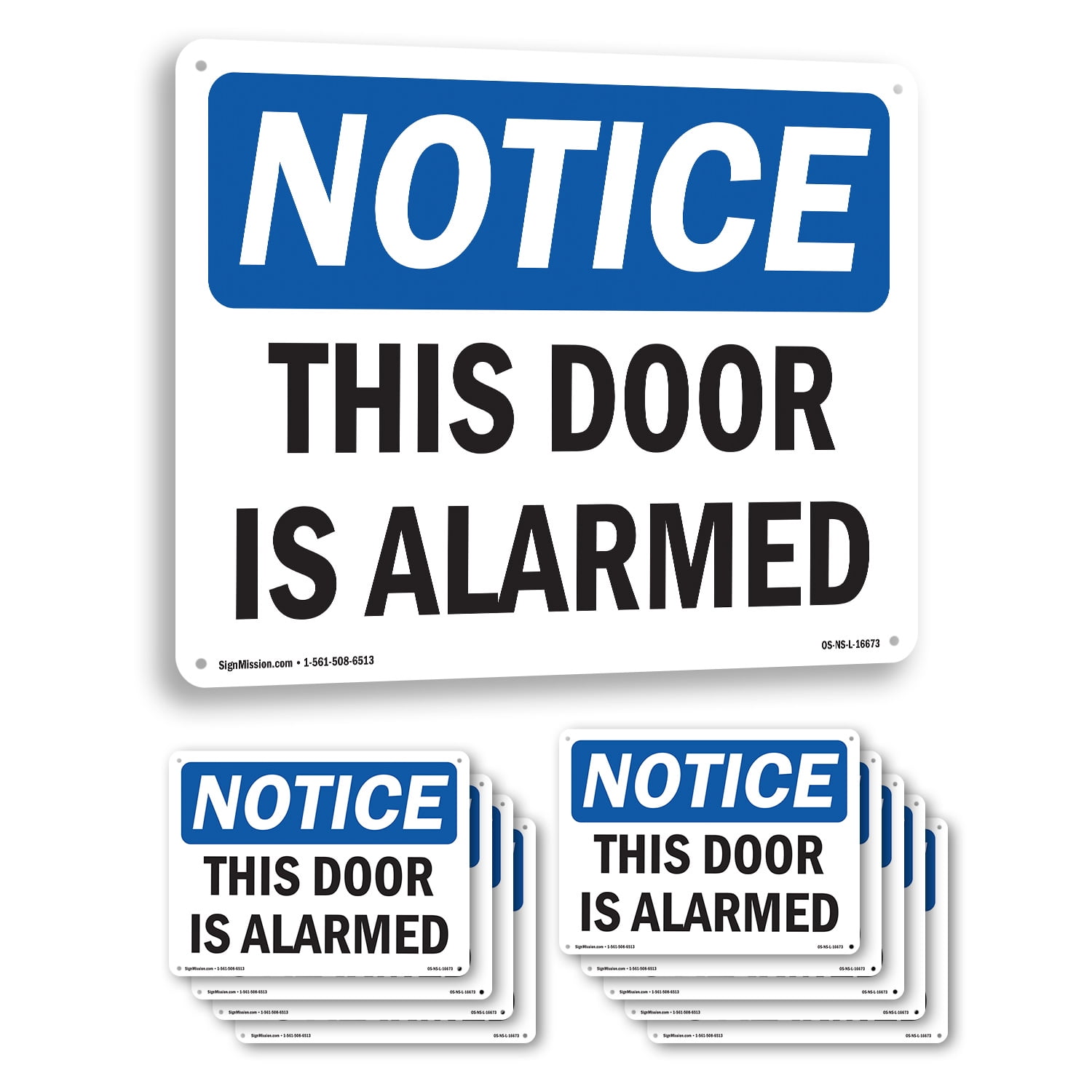 This Door Is Alarmed OSHA Notice Aluminum Sign 10 Inch x 7 Inch - 10 ...