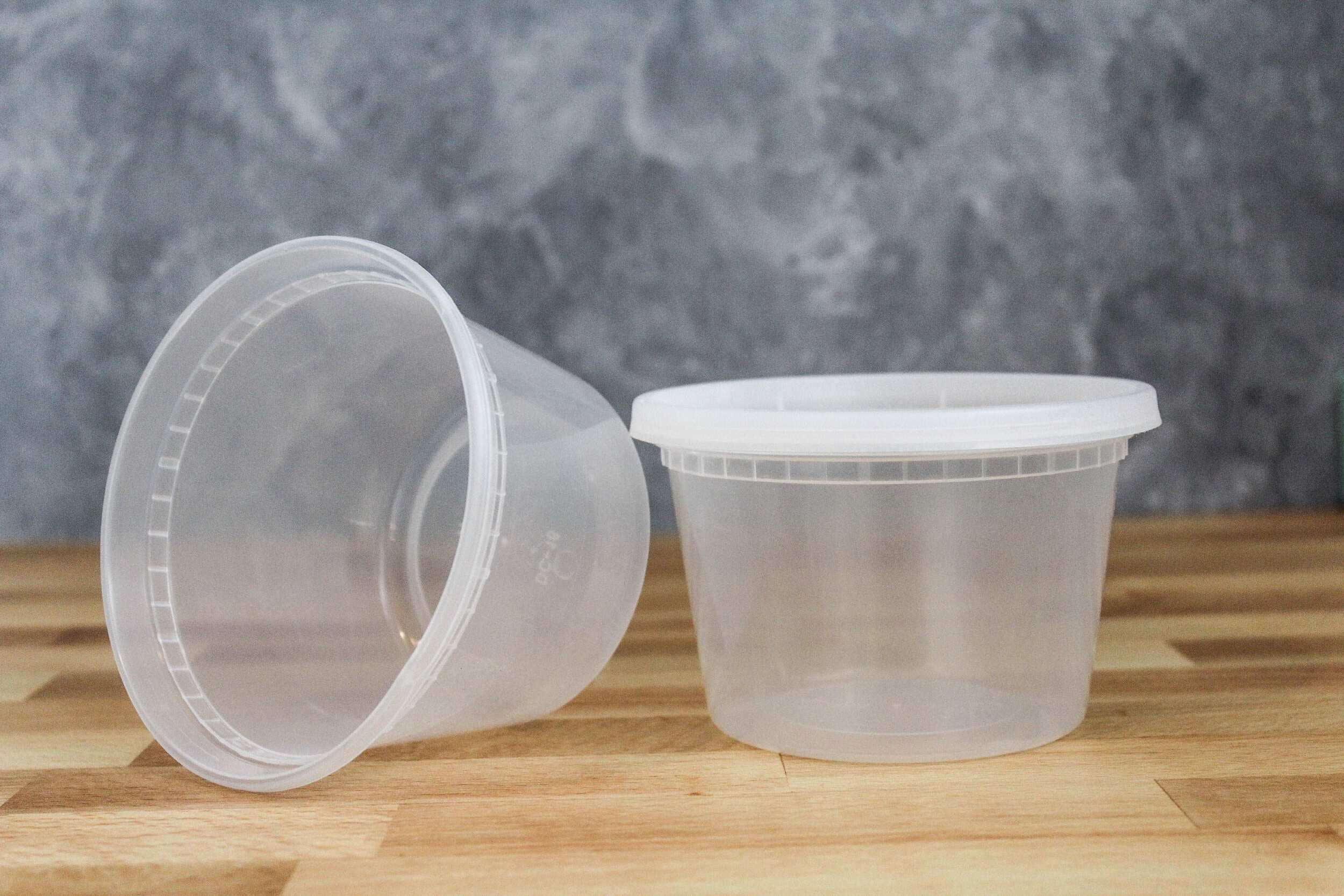 16oz Deli Cup with Lid (240pcs) | BPA-Free, Microwave-Safe Plastic Food ...