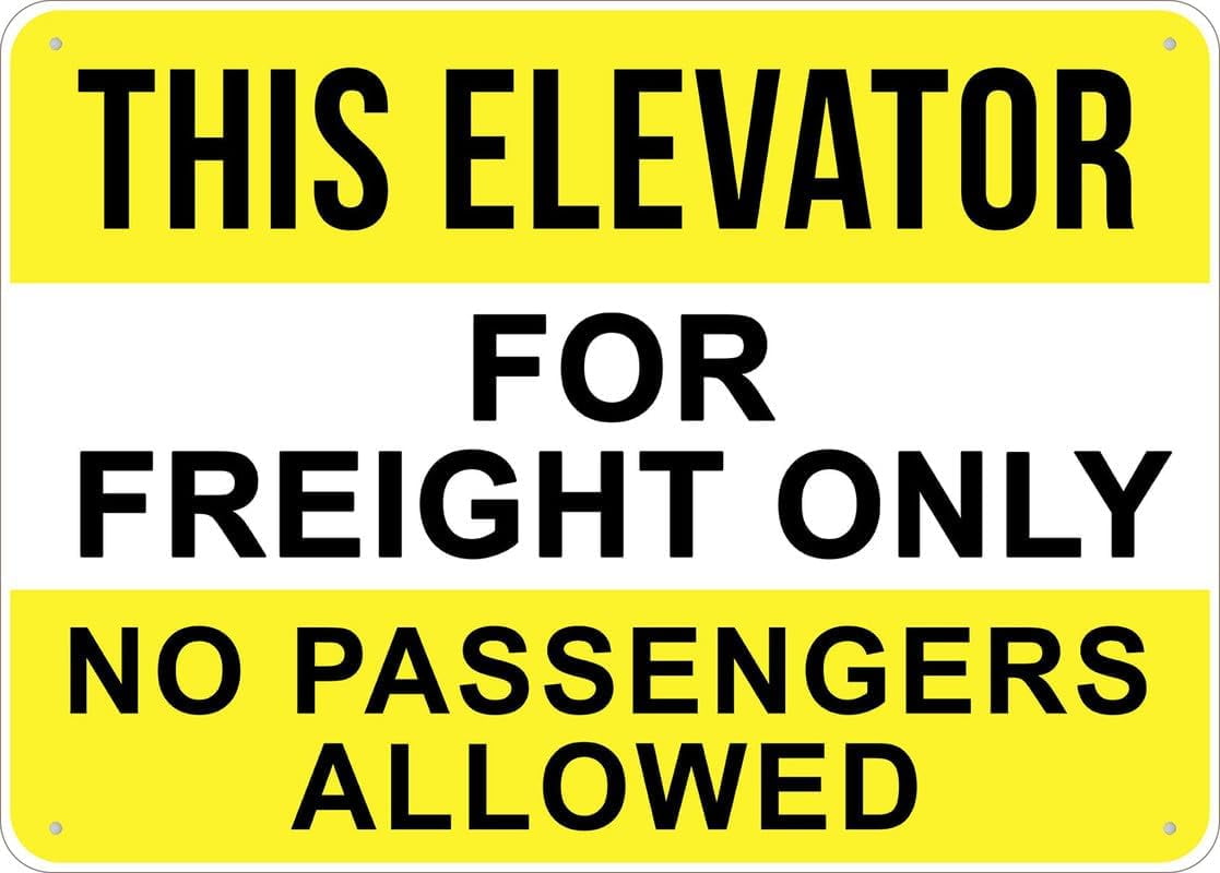 This Elevator For Freight Only Sign Warning Tin Sign Home Kitchen Farm ...