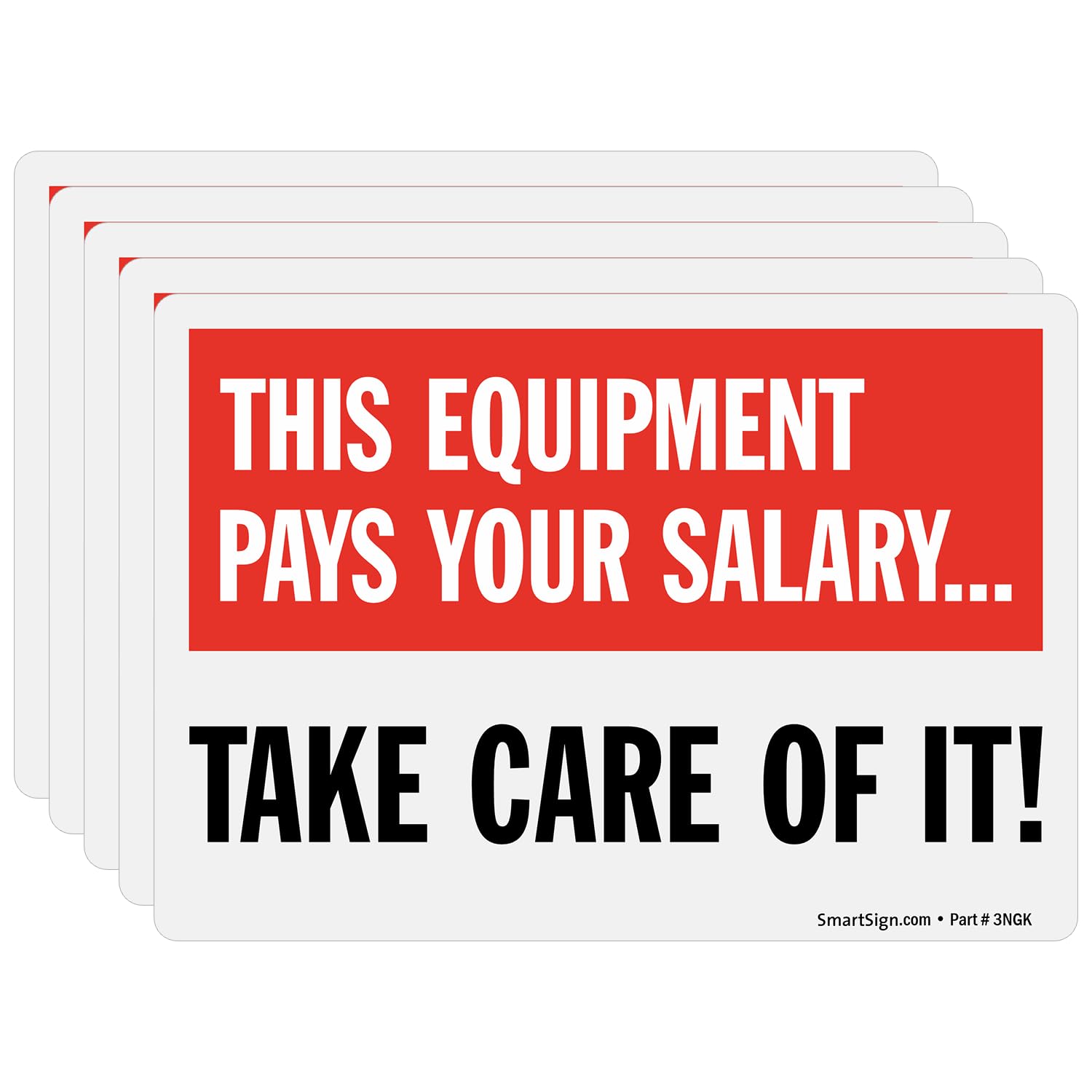 "This Equipment Pays Your Salary. Take Care of It" Pack of 5 Labels | 3 ...