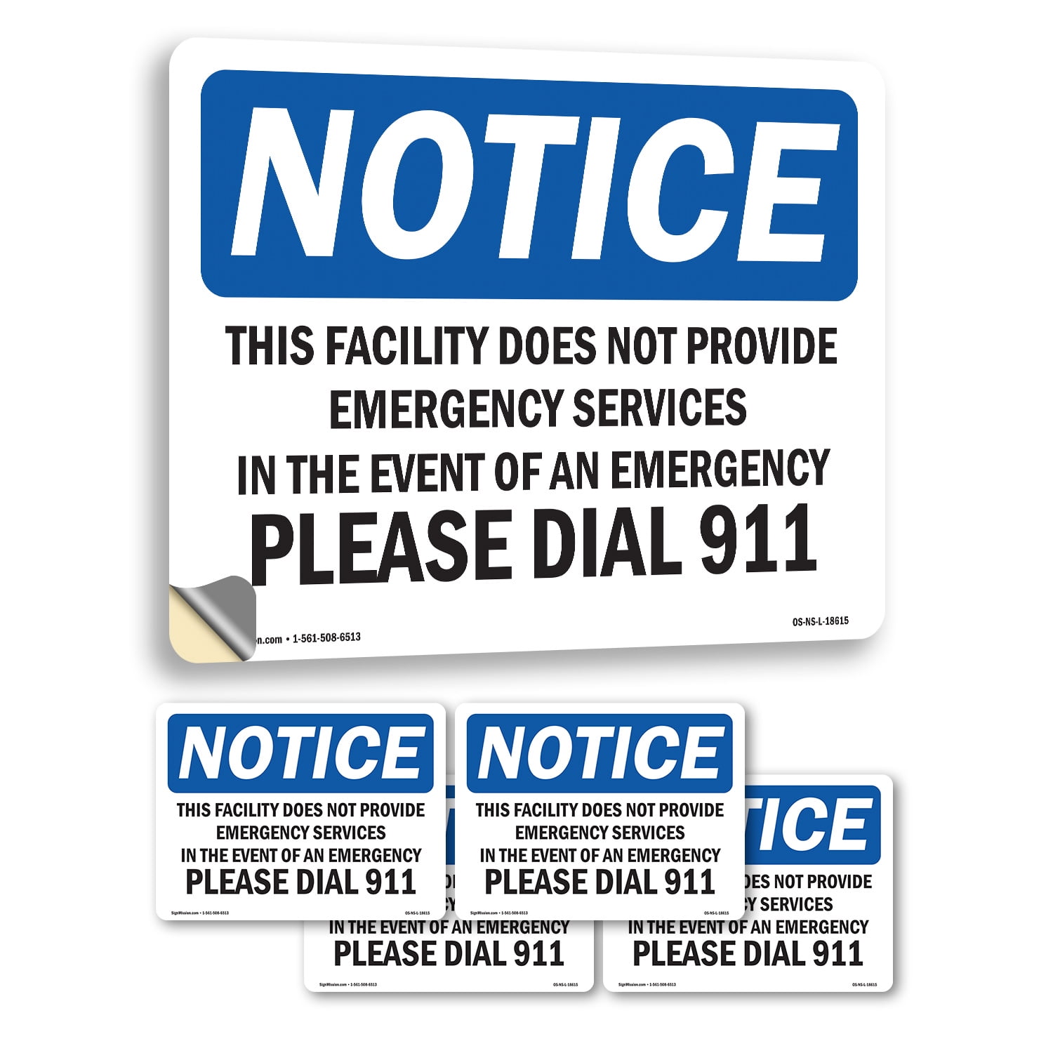 This Facility Does Not Provide Emergency OSHA Notice Vinyl Decal Label ...