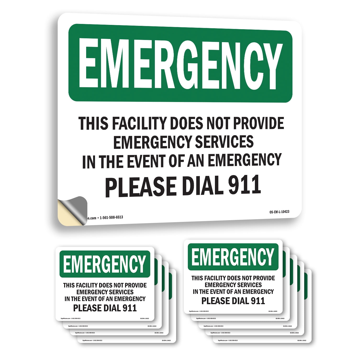This Facility Does Not Provide OSHA Emergency Vinyl Decal Label 10 Inch ...