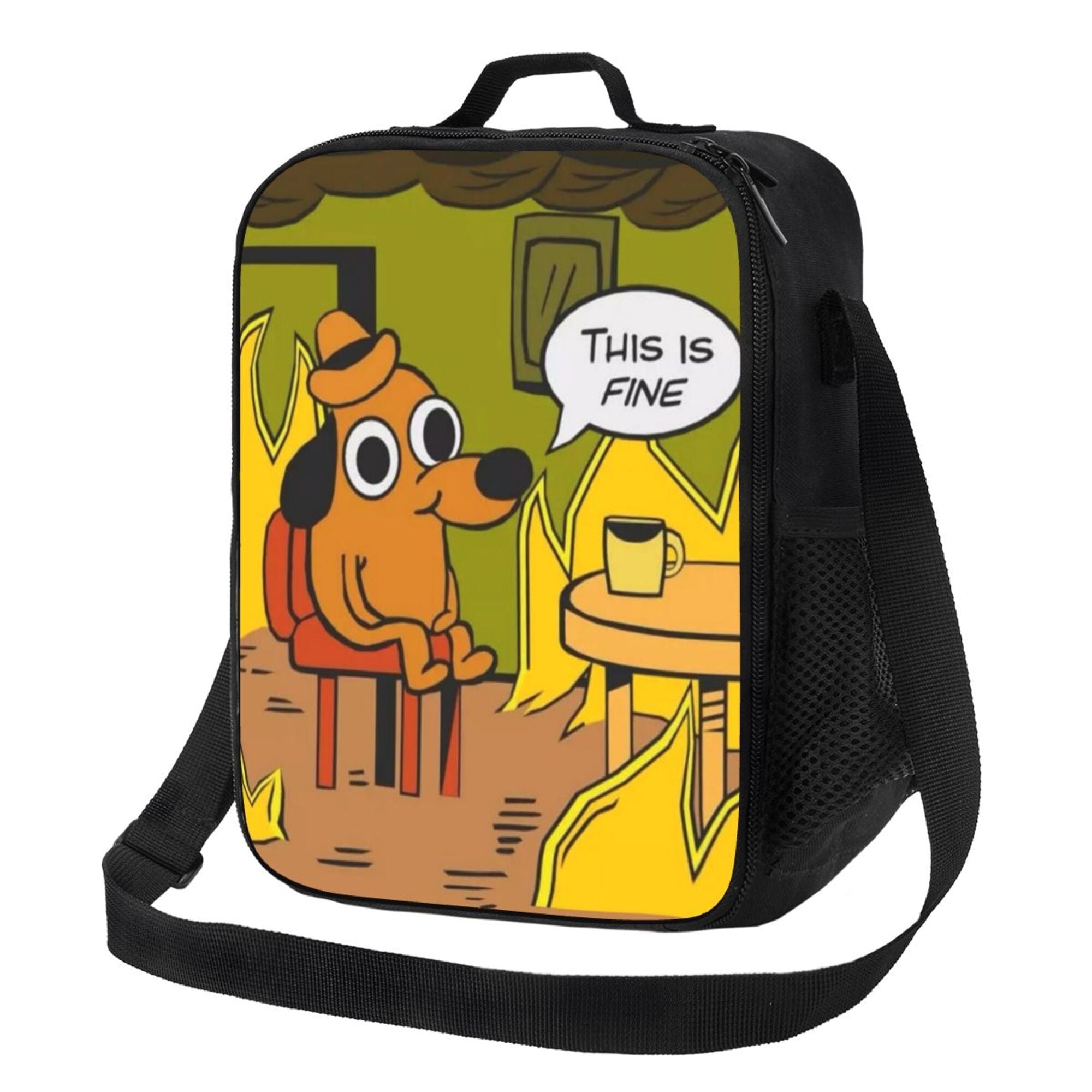 This is Fine Dog Fire Funny Meme Insulated Lunch Bag Lunch Box ...