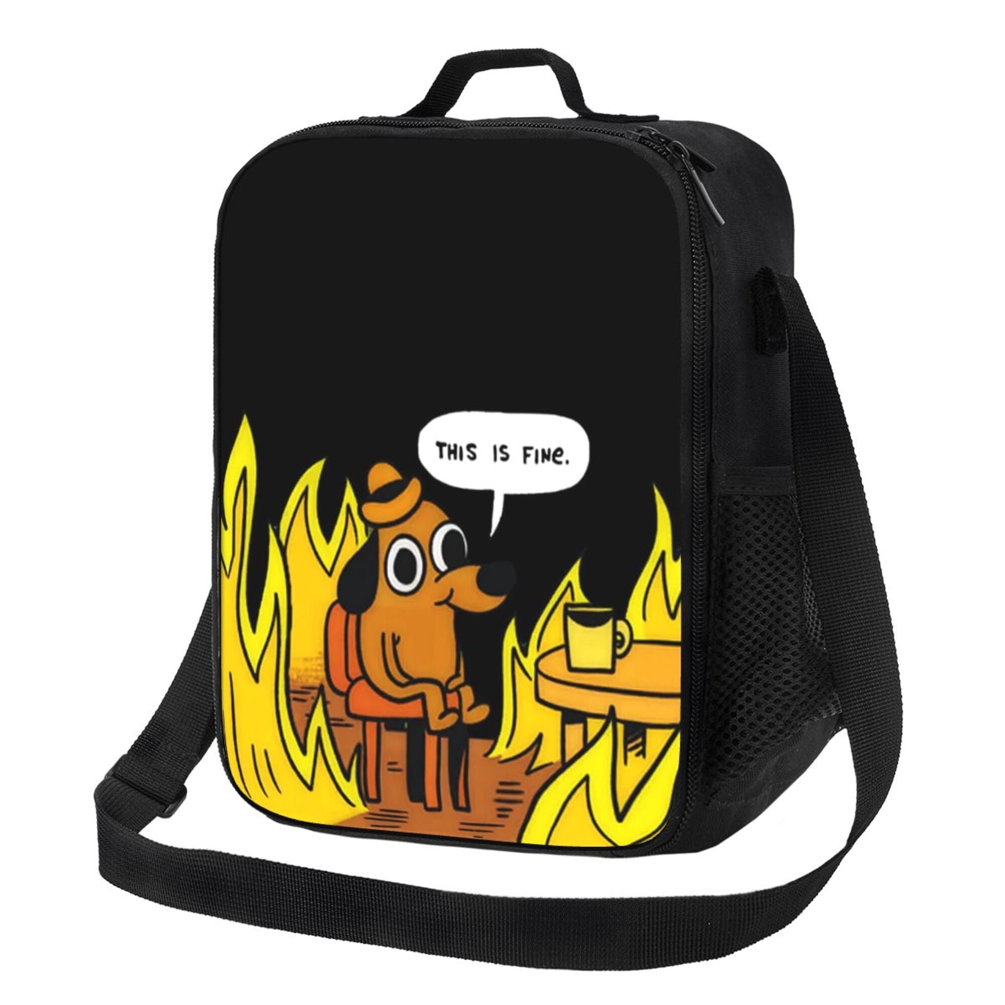 This is Fine Dog Fire Funny Meme Insulated Lunch Bag Lunch Box ...