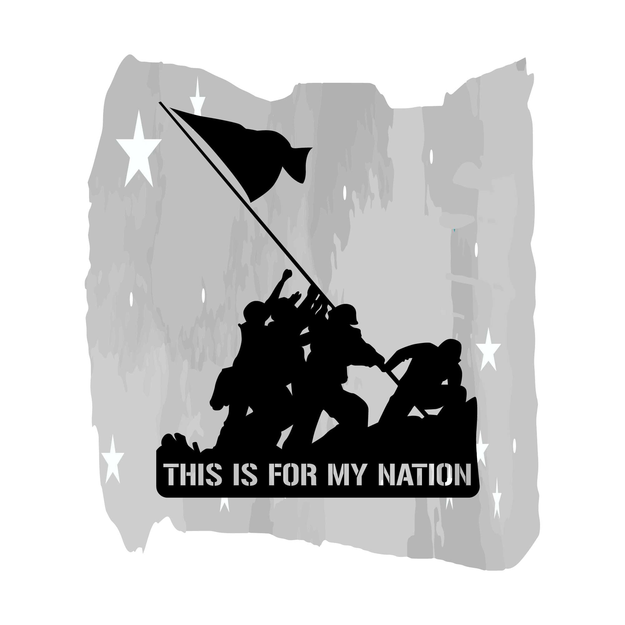 This is For My Nation Armed Heroes Carrying Flag Silhouette Design Wall ...