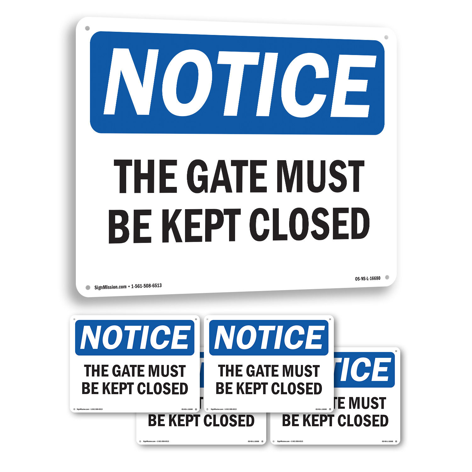 This Gate Must Be Kept Locked OSHA Notice Rigid Plastic Sign 24 Inch x ...