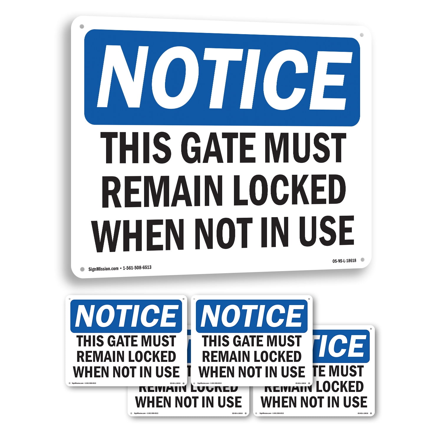 This Gate Must Remain Locked When Not In Use OSHA Notice Rigid Plastic ...