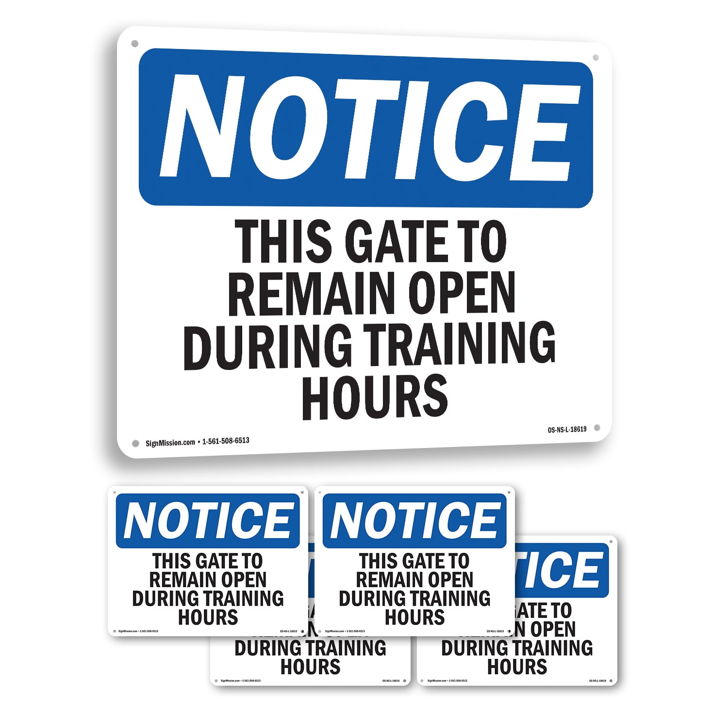 This Gate To Remain Open During Training Hours OSHA Notice Aluminum ...
