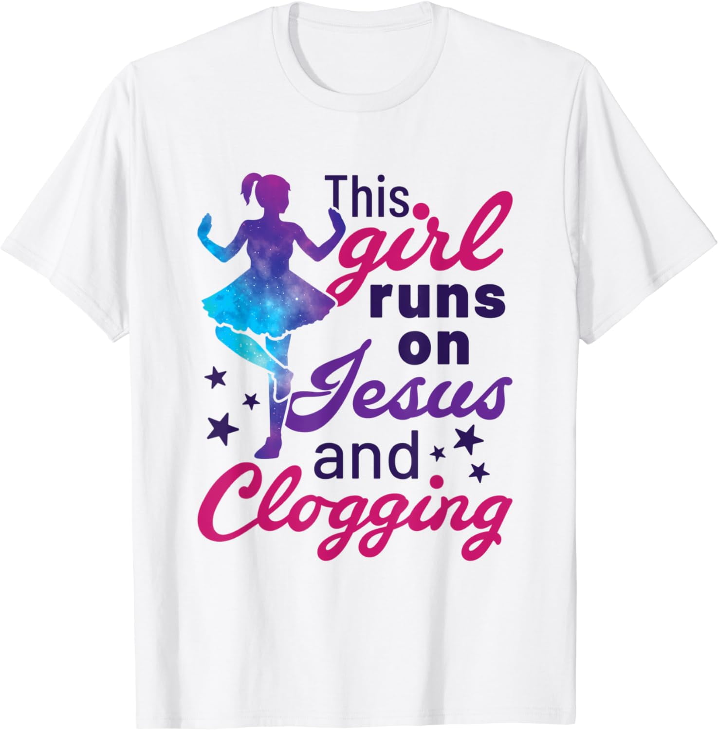 This Girl Runs on Jesus and Clogging Clogs Cute Folk Dance T-Shirt ...