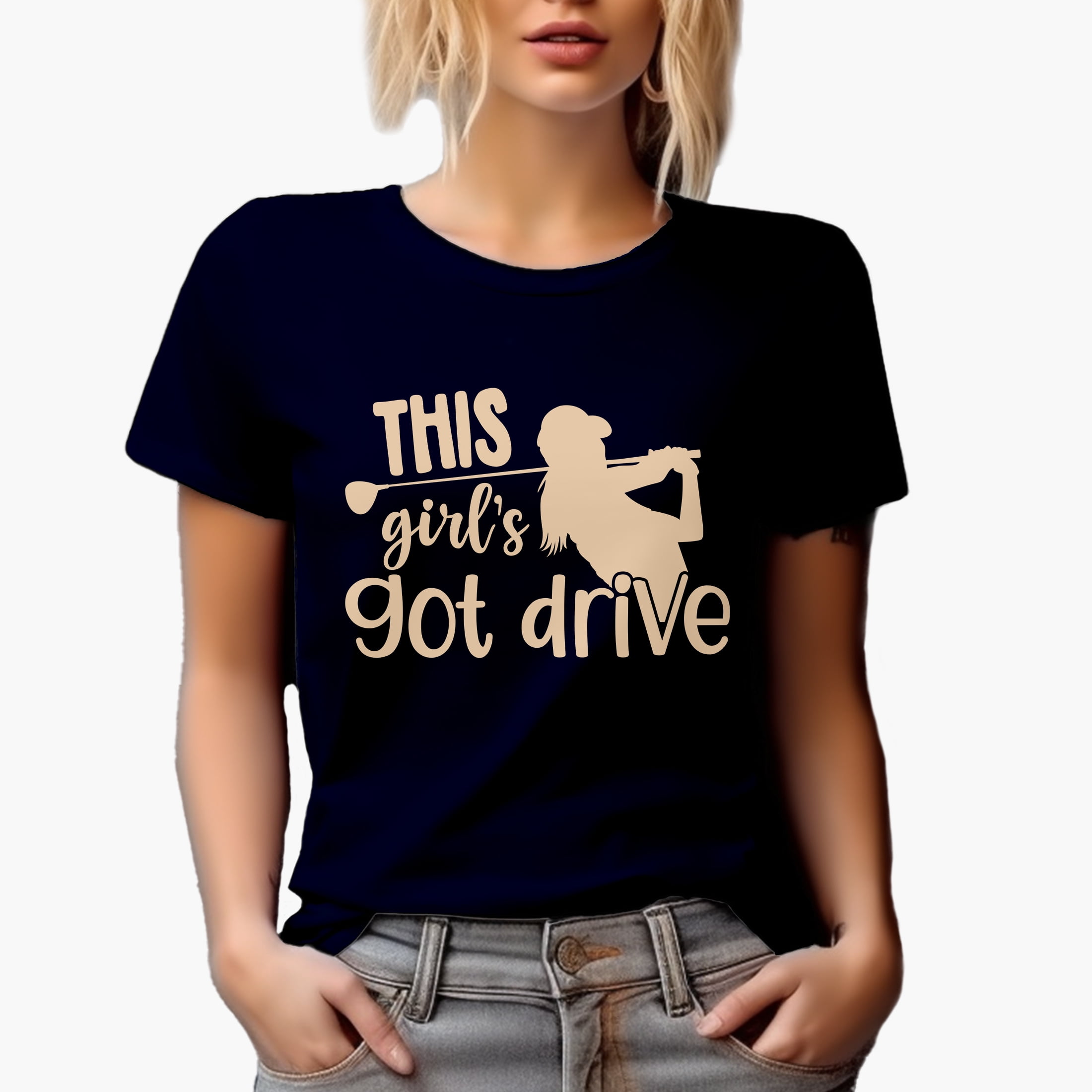 This Girl's Got Drive with a Swinging Woman or Female Golf Player ...