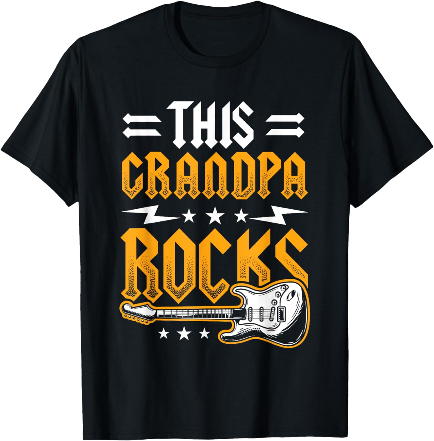 This Grandpa Rocks Dad Guitar T-Shirt - Walmart.com