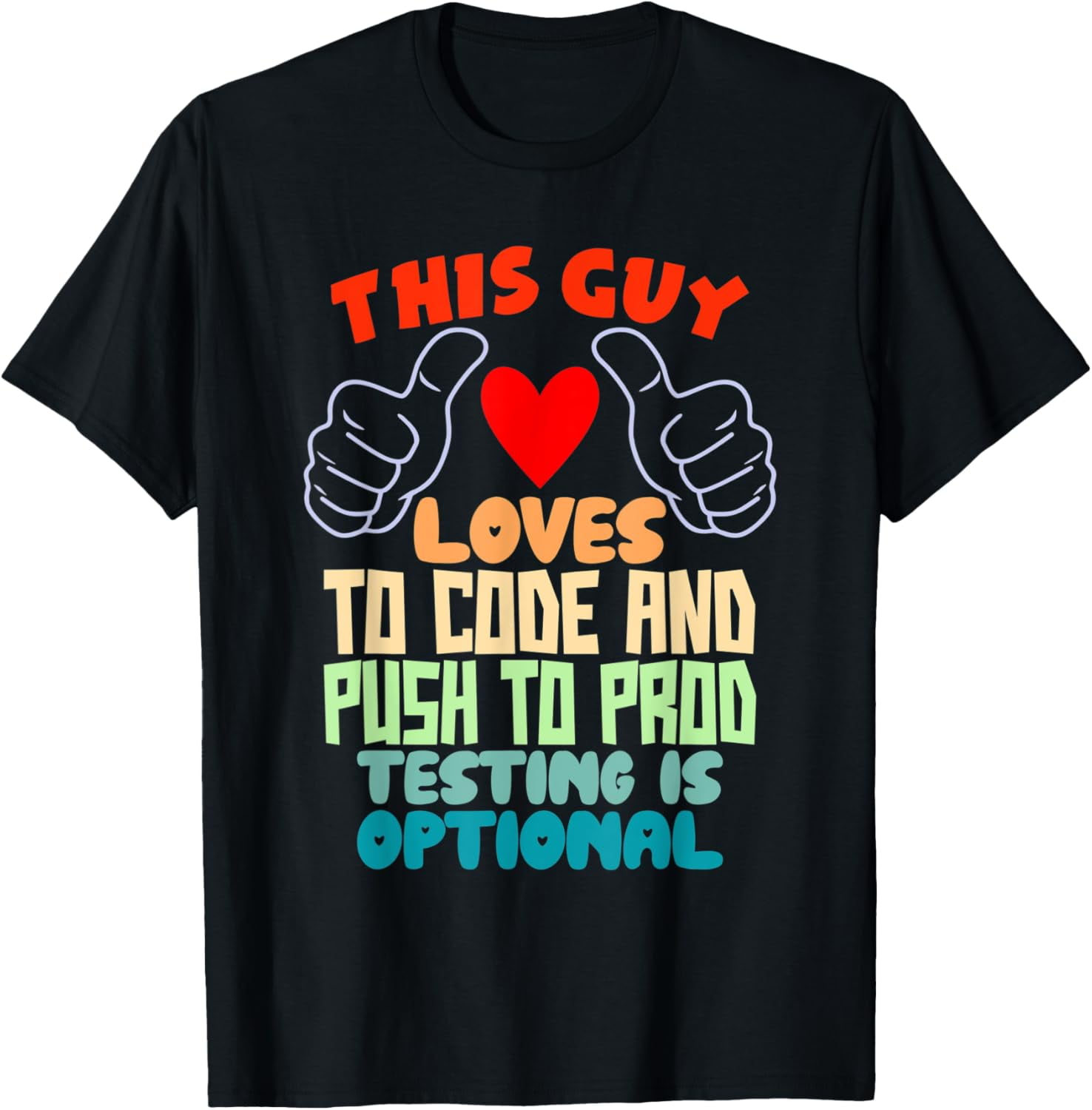 This Guy Loves To Code And Push To Prod Test Is Optional T-Shirt ...