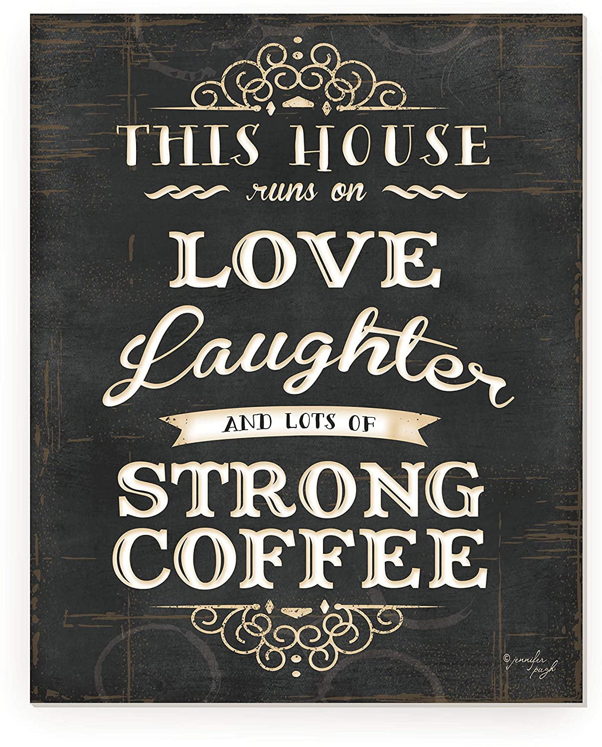 This House Runs On Love Laughter And Coffee Rustic Wood Wall Sign 12x15 ...